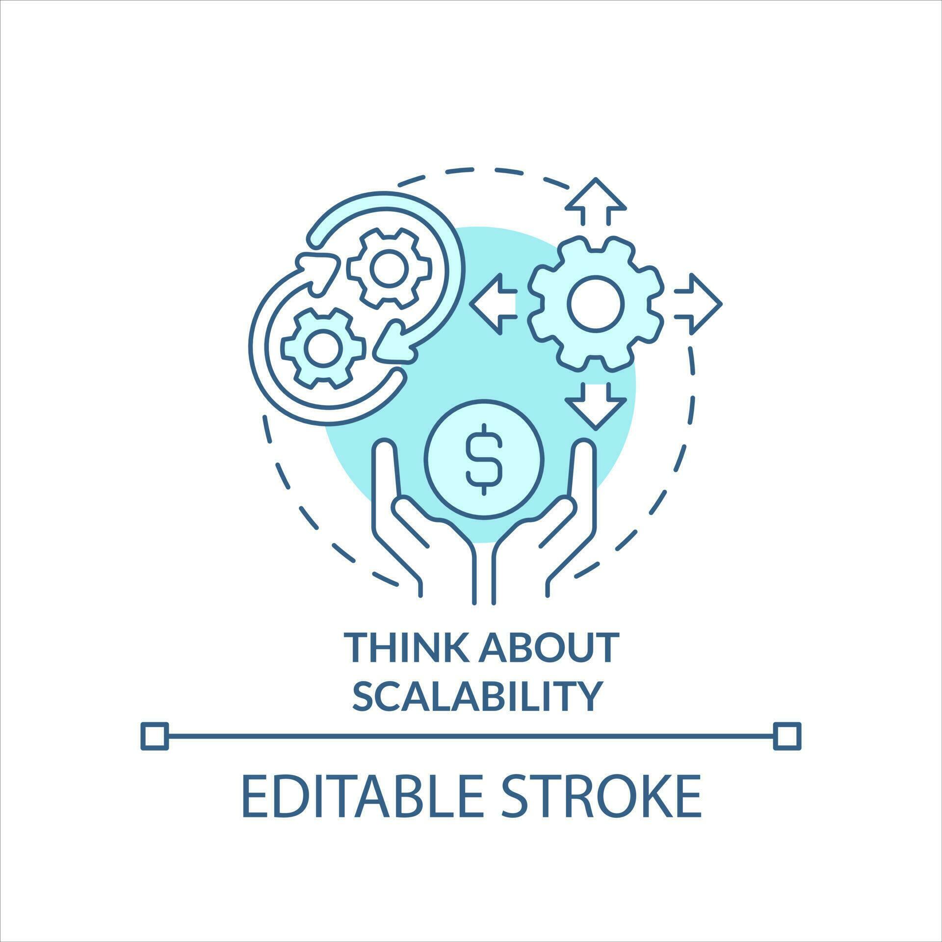 Think About Scalability Turquoise Concept Icon Development Strategy