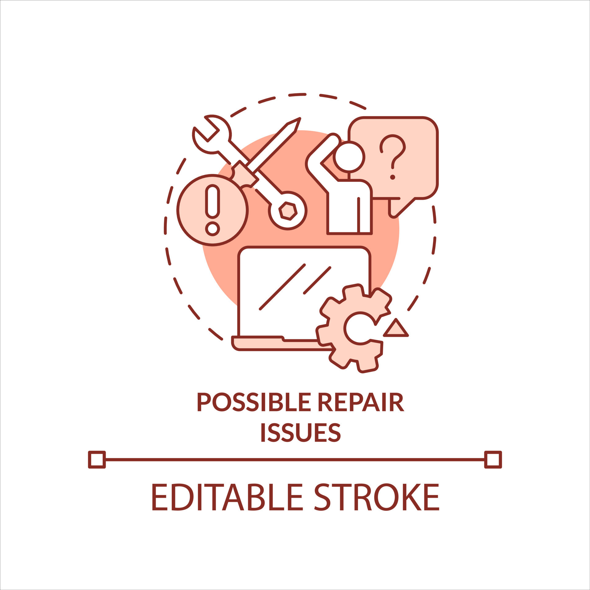 Possible Repair Issues Terracotta Concept Icon Hardware Maintenance