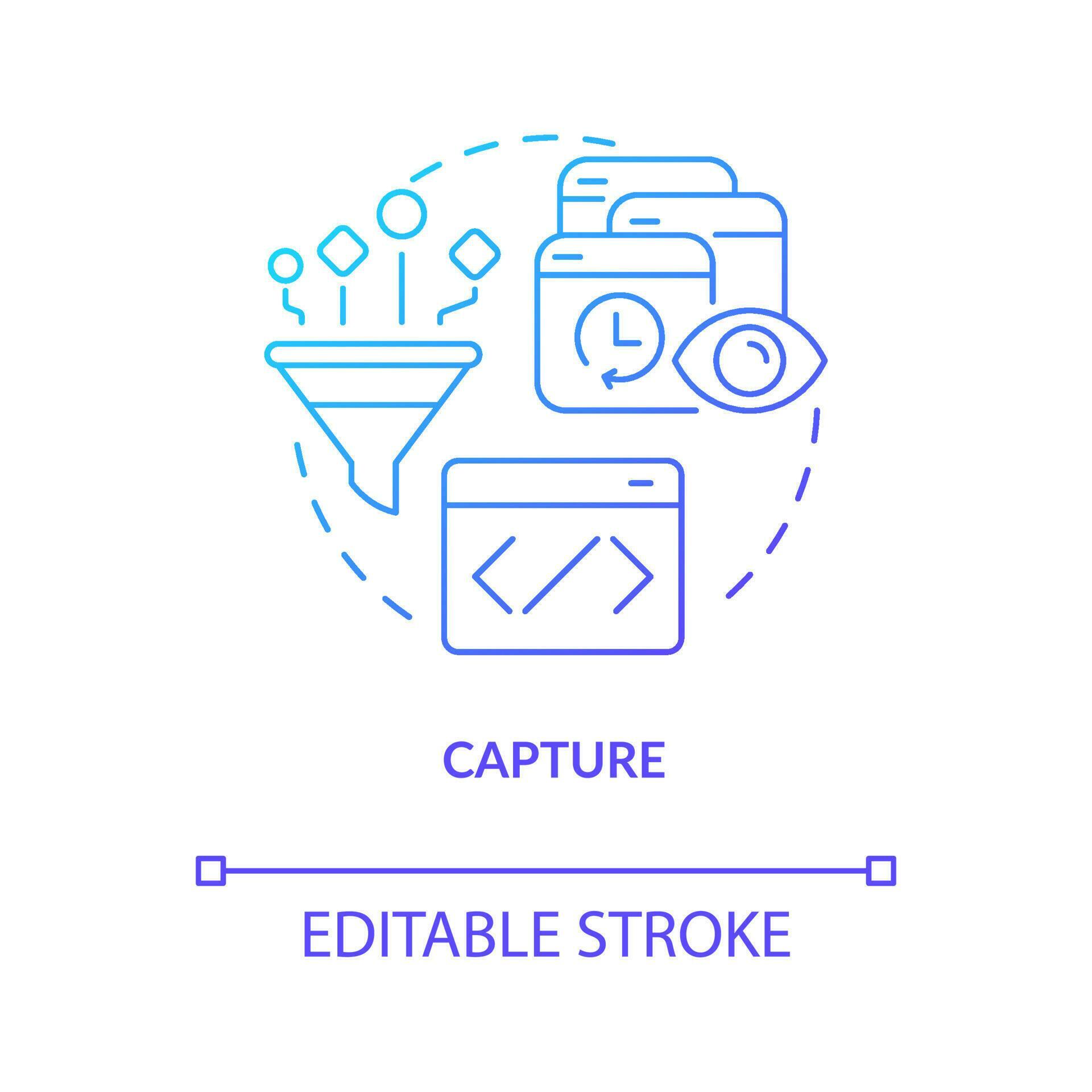 Capturing Customer Data Blue Gradient Concept Icon Analyze Data Successful Individual