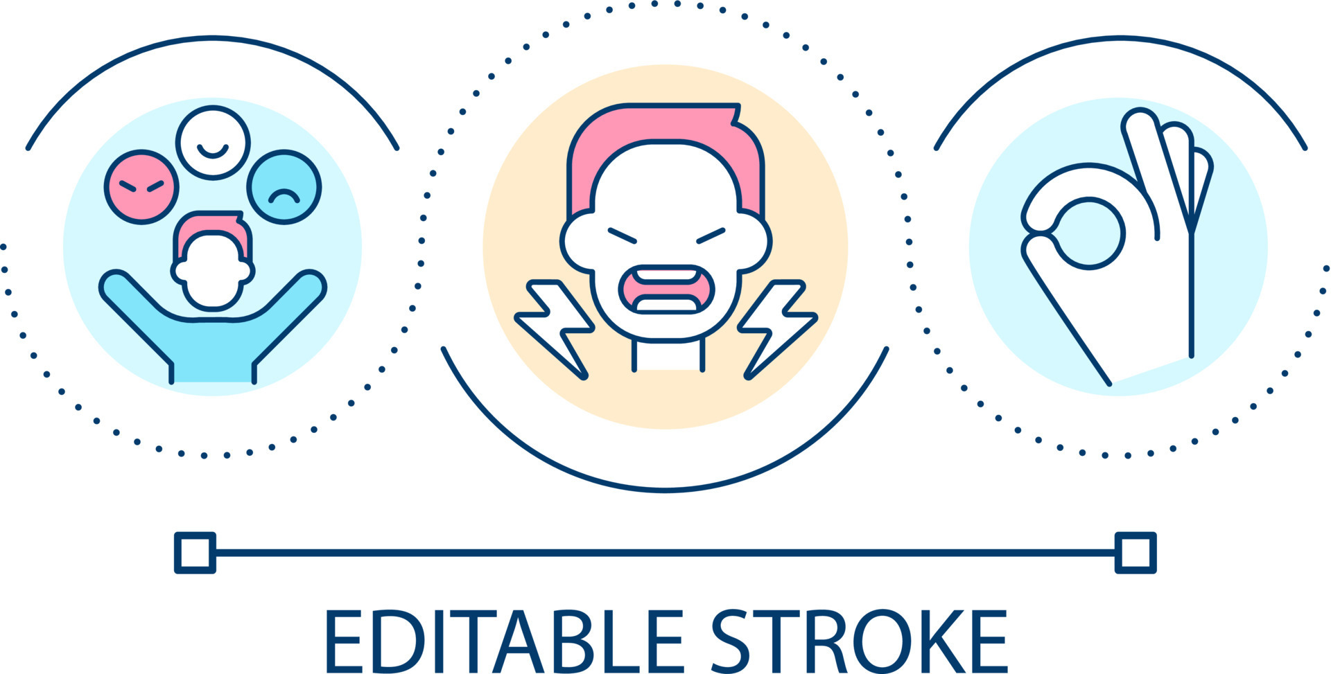 Anger loop concept icon. Emotional state. Accept and admit feelings ... Anger loop concept icon. Emotional state. Accept and admit feelings ...