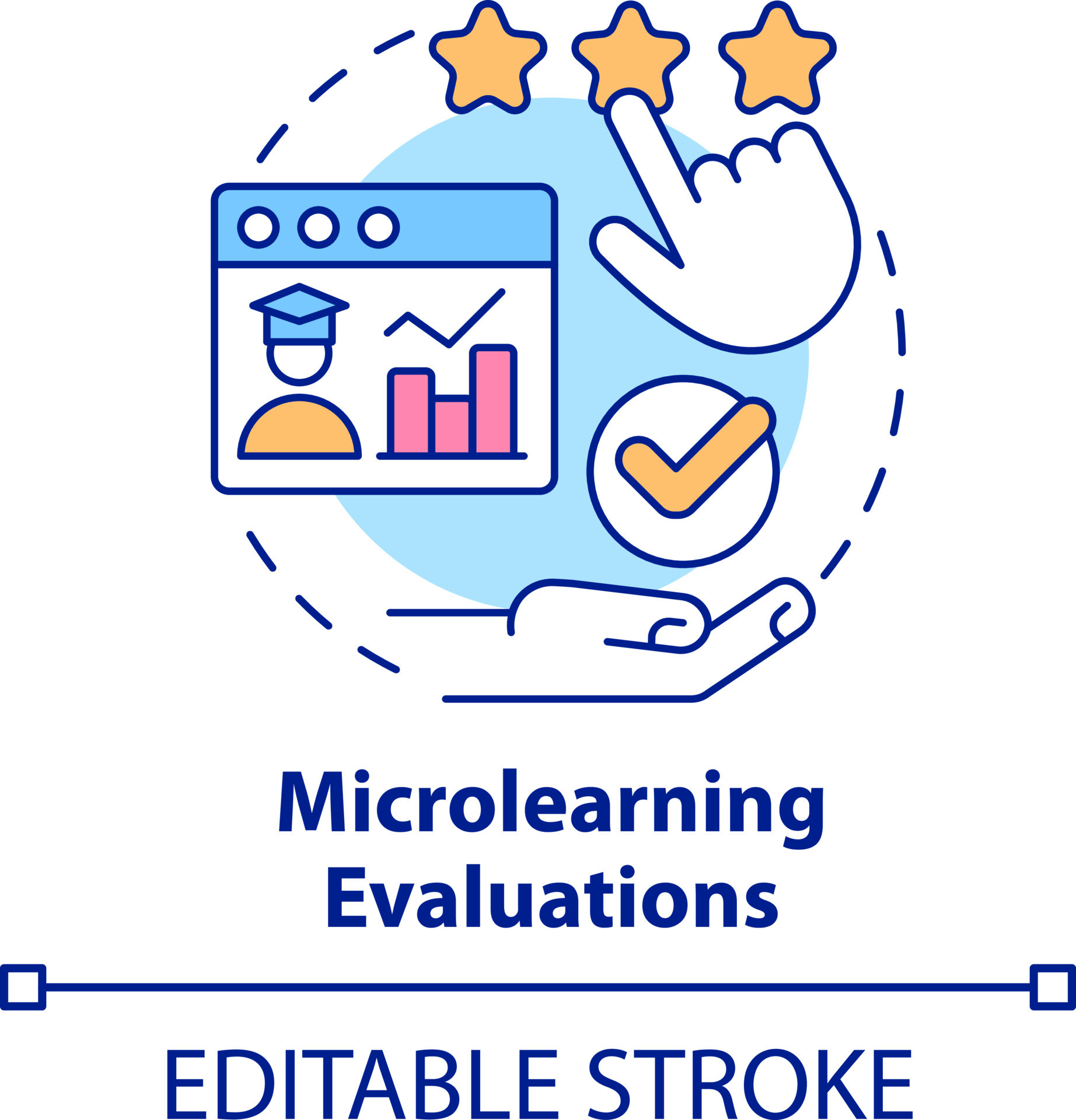 Microlearning Evaluations Concept Icon Micro Learning Module Abstract Idea Thin Line