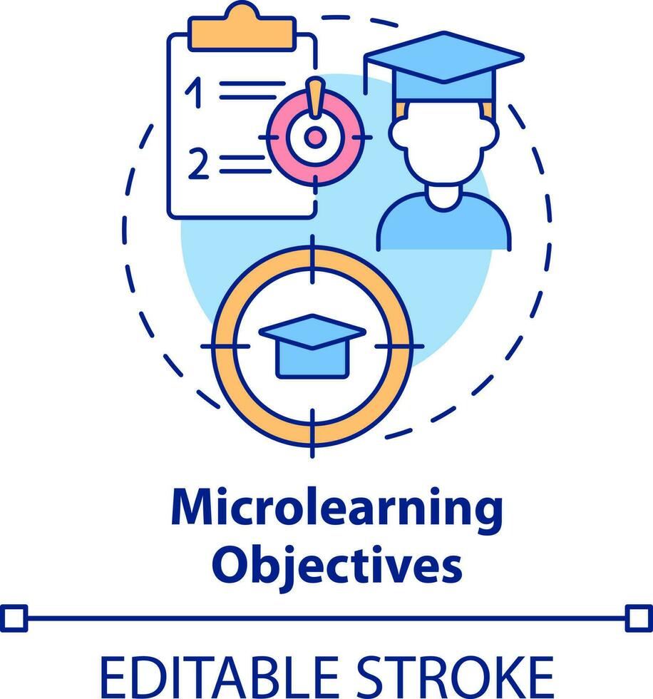 Microlearning Objectives Concept Icon Micro Learning Module Abstract Idea Thin Line