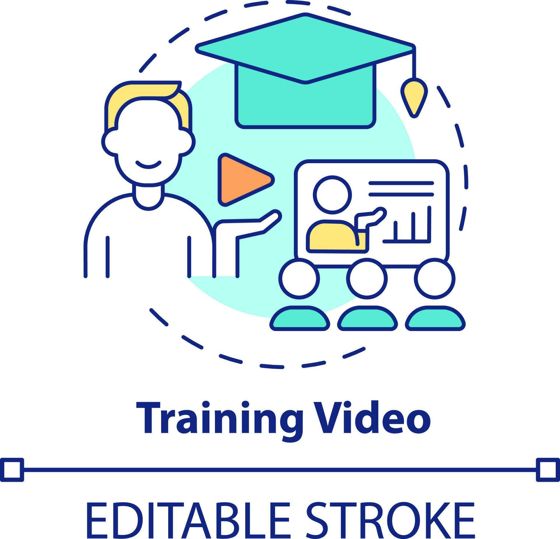 Training Video Concept Icon Microlearning Video Example Abstract Idea Thin Line Illustration