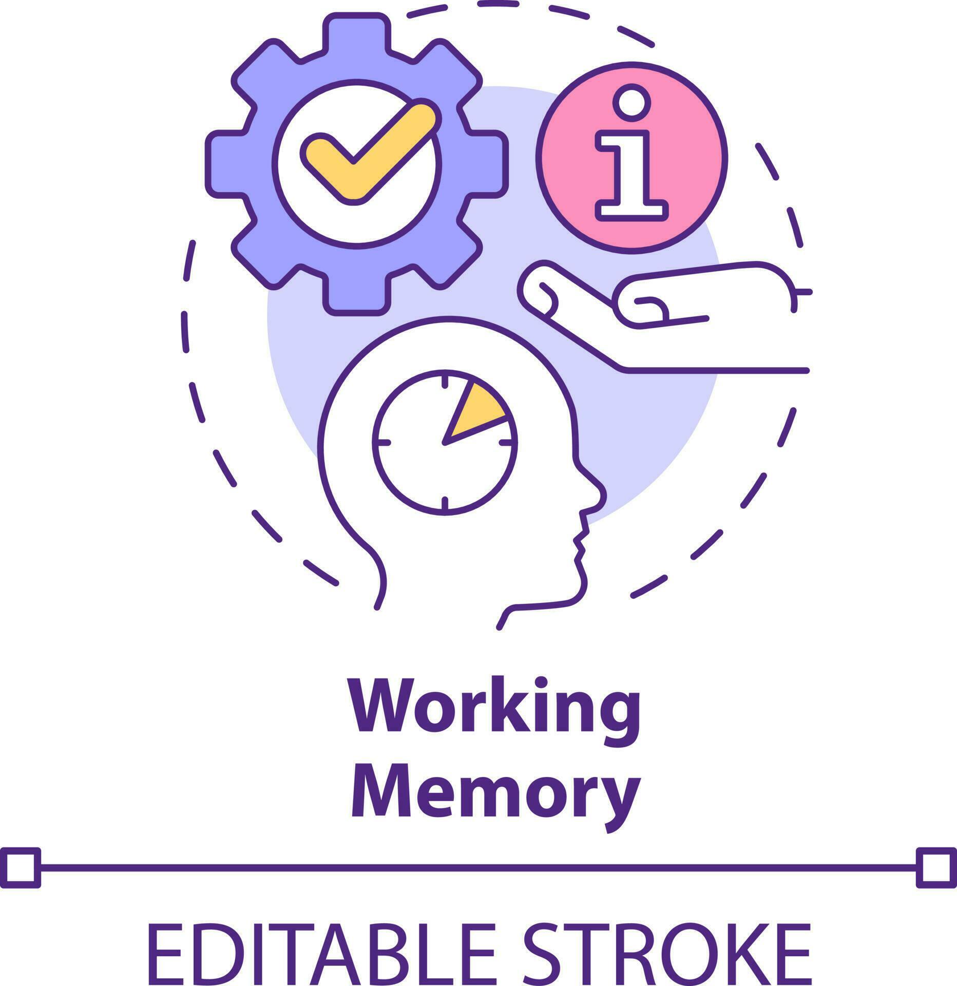 Working memory concept icon. Microlearning process abstract idea thin ...