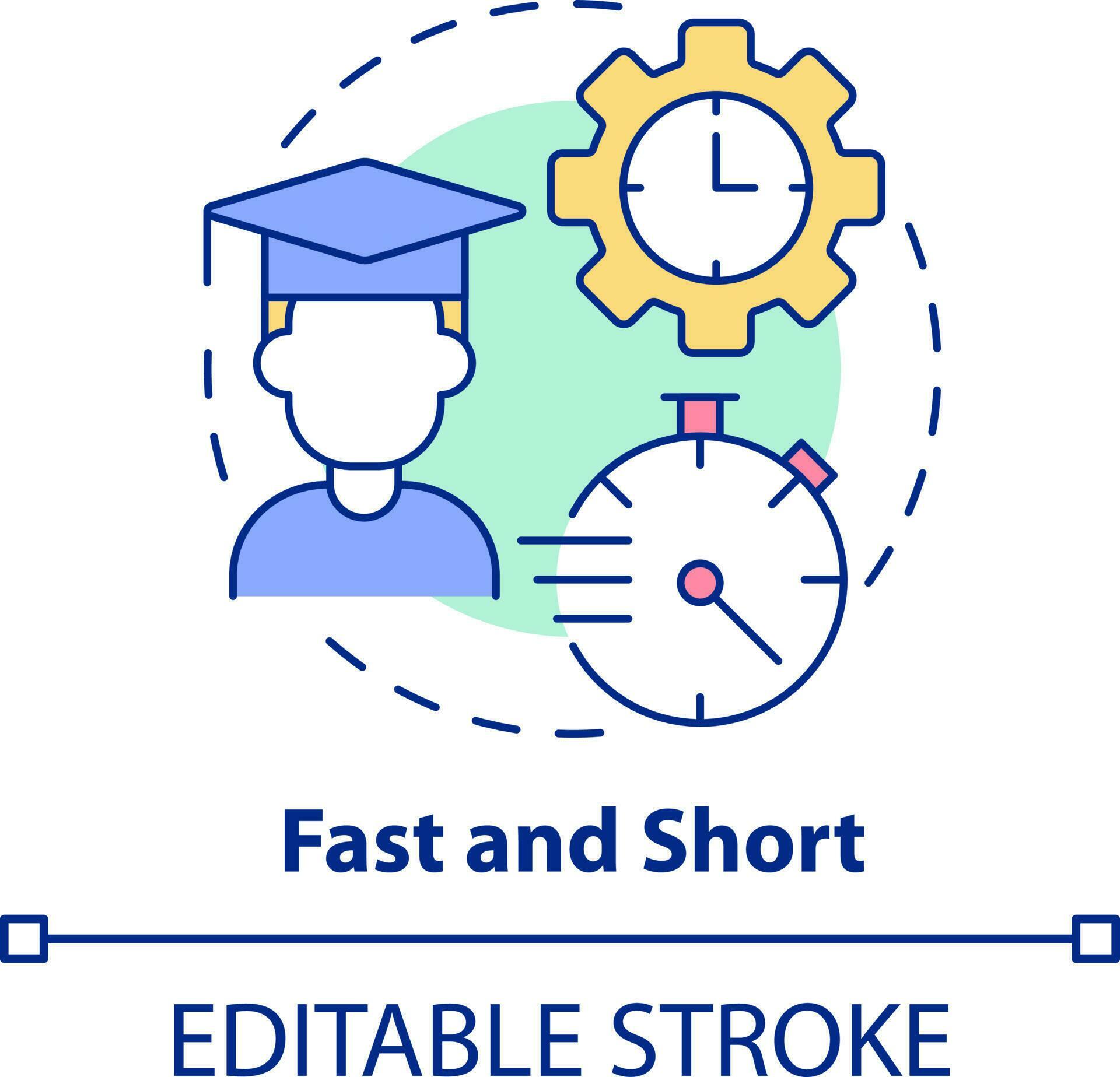 Fast And Short Concept Icon Principle Of Microlearning Abstract Idea Thin Line Illustration
