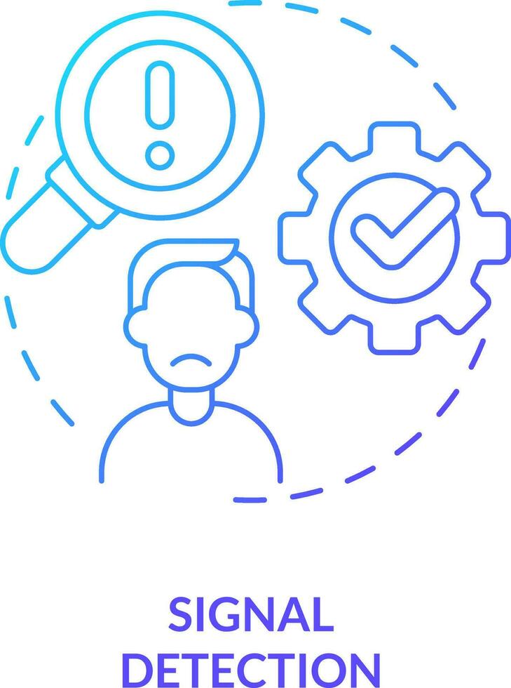 Signal Detection Blue Gradient Concept Icon Identify Problem Model