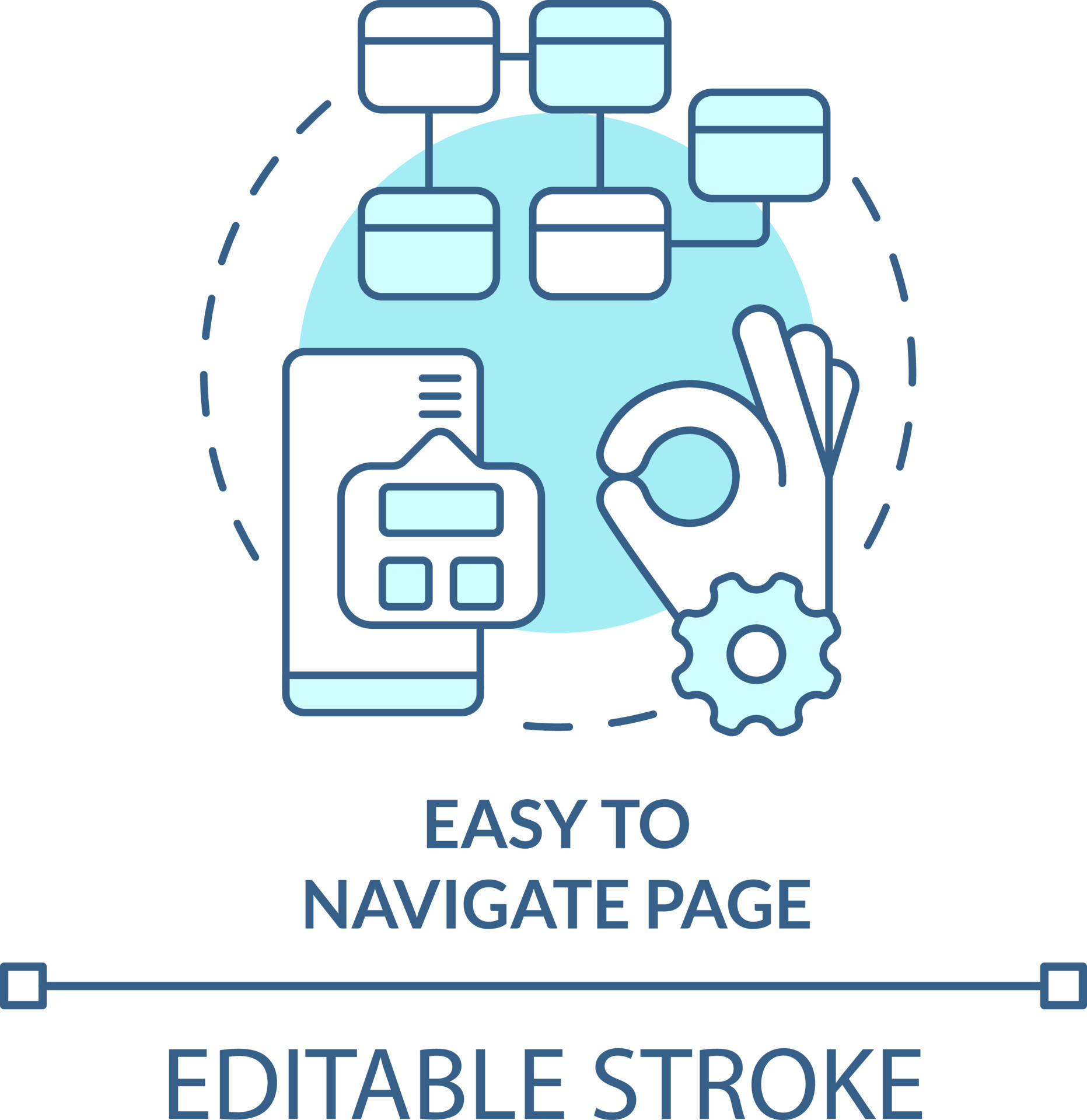 Easy to navigate page turquoise concept icon. Website menu design ... Easy to navigate page turquoise concept icon. Website menu design ...