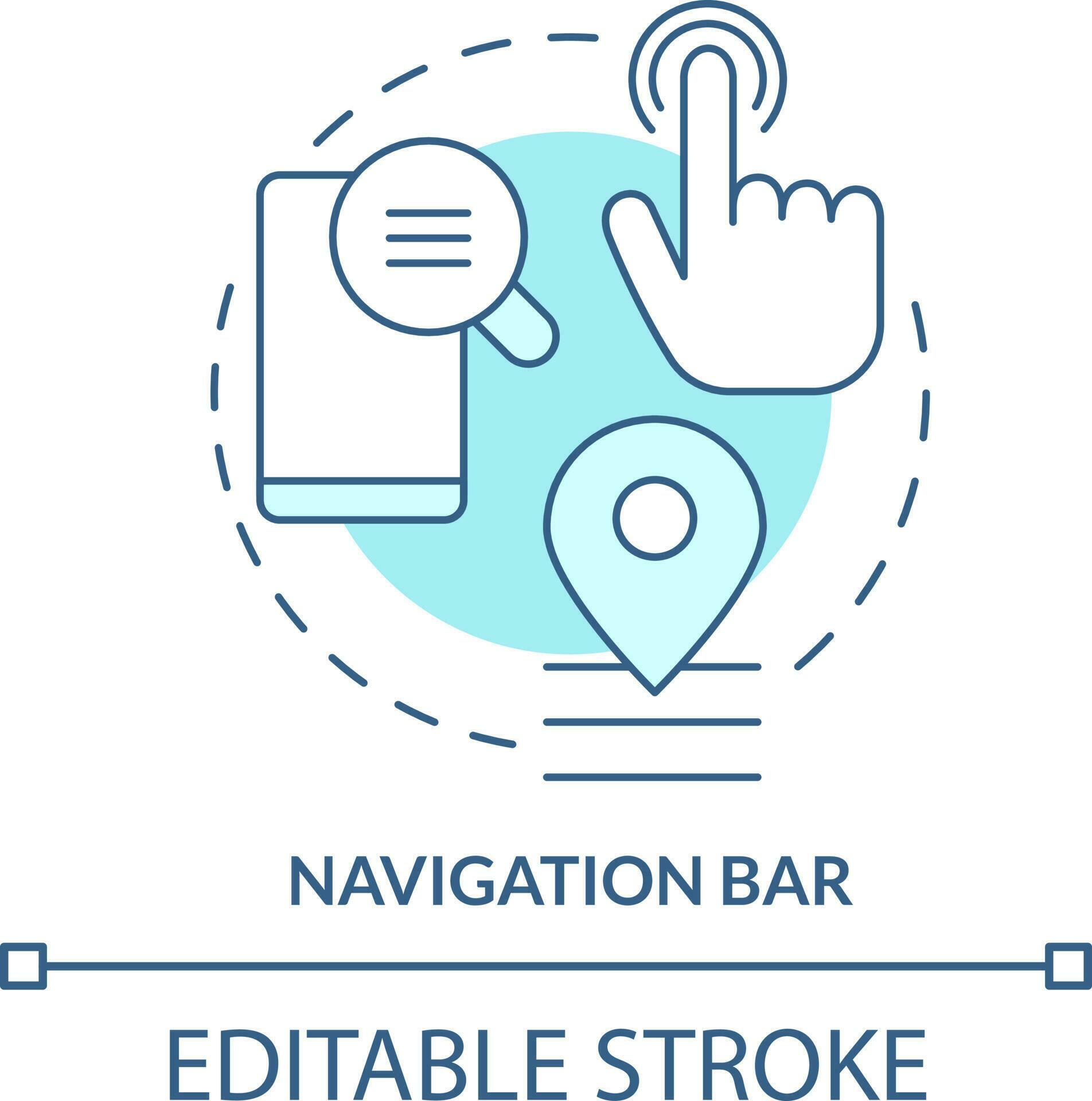 Navigation bar turquoise concept icon. Hamburger menu. Mobile website development abstract idea ...