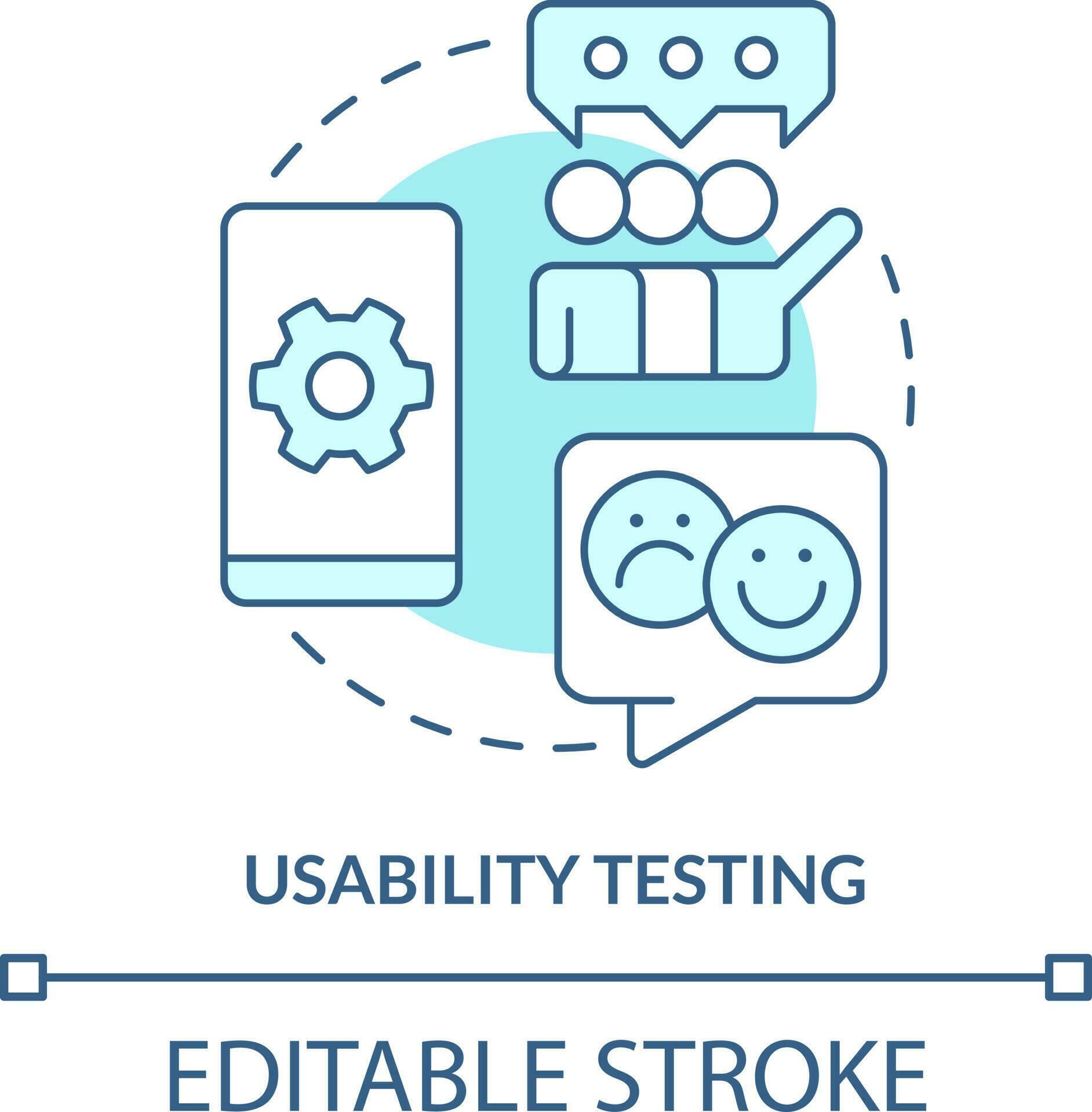 Usability Testing Turquoise Concept Icon Users Feedback Mobile First