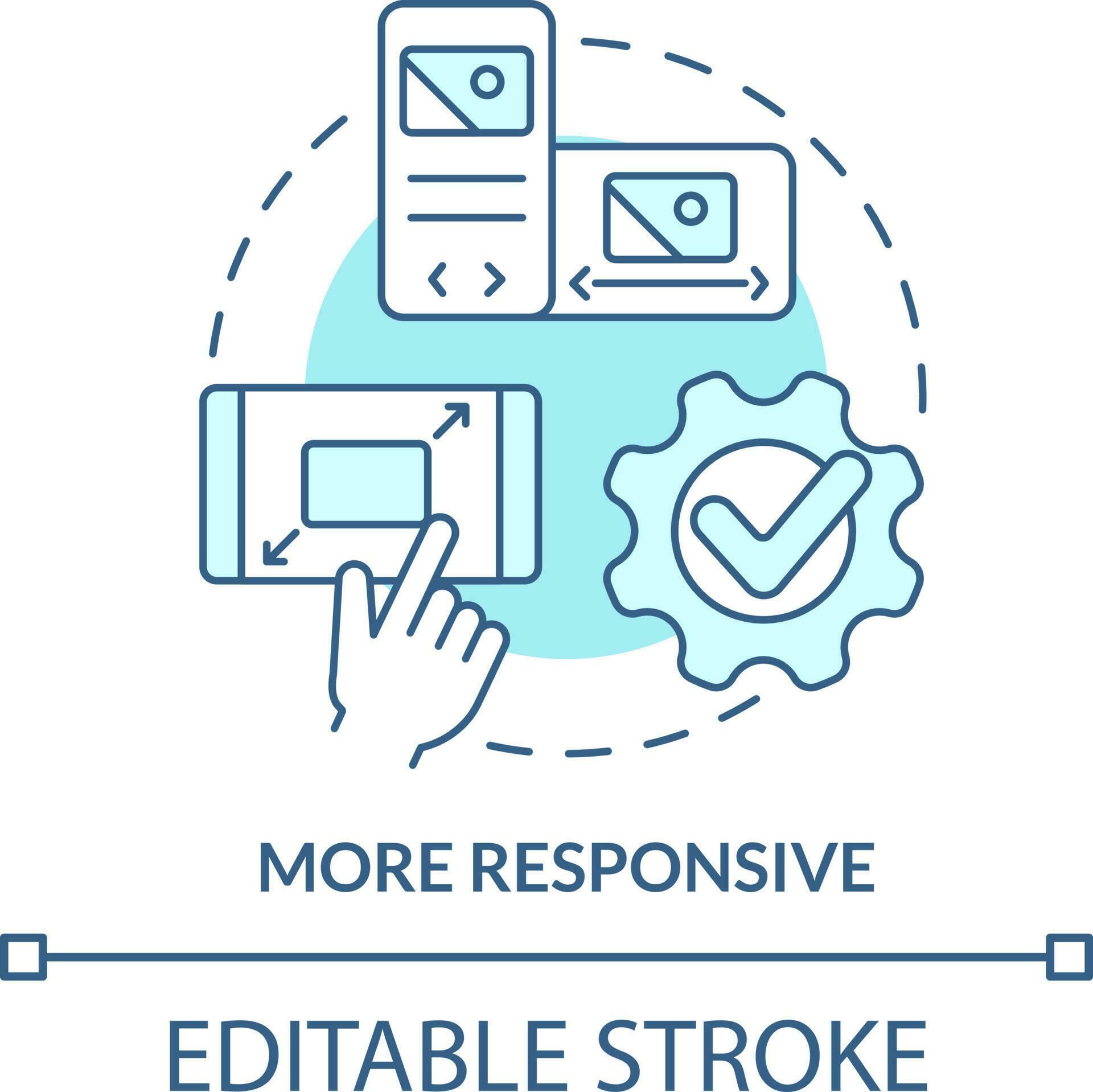 More Responsive Turquoise Concept Icon Advantage Of Mobile First Design Abstract Idea Thin Line