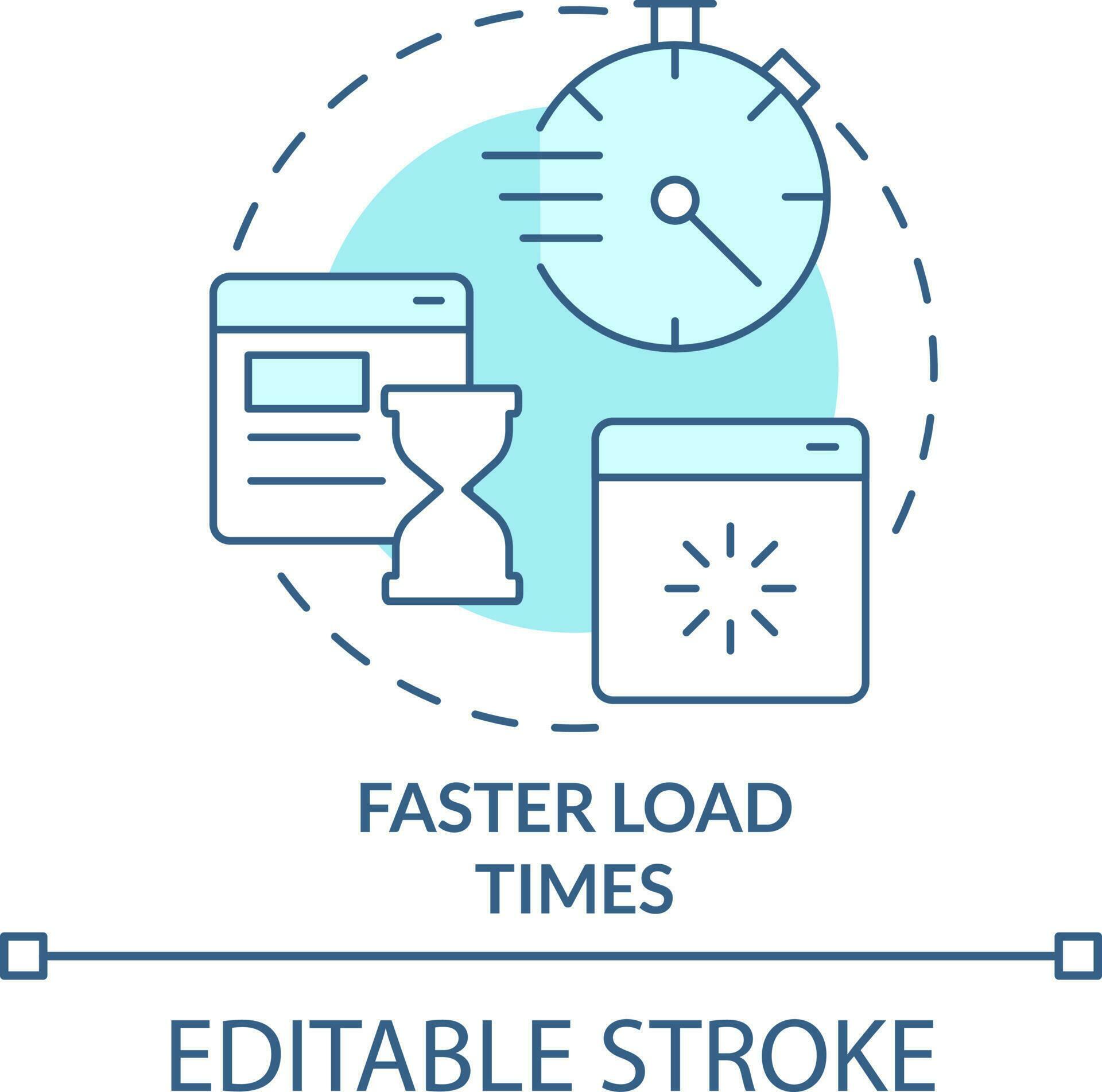 Faster Load Times Turquoise Concept Icon Advantage Of Mobile First Design Abstract Idea Thin