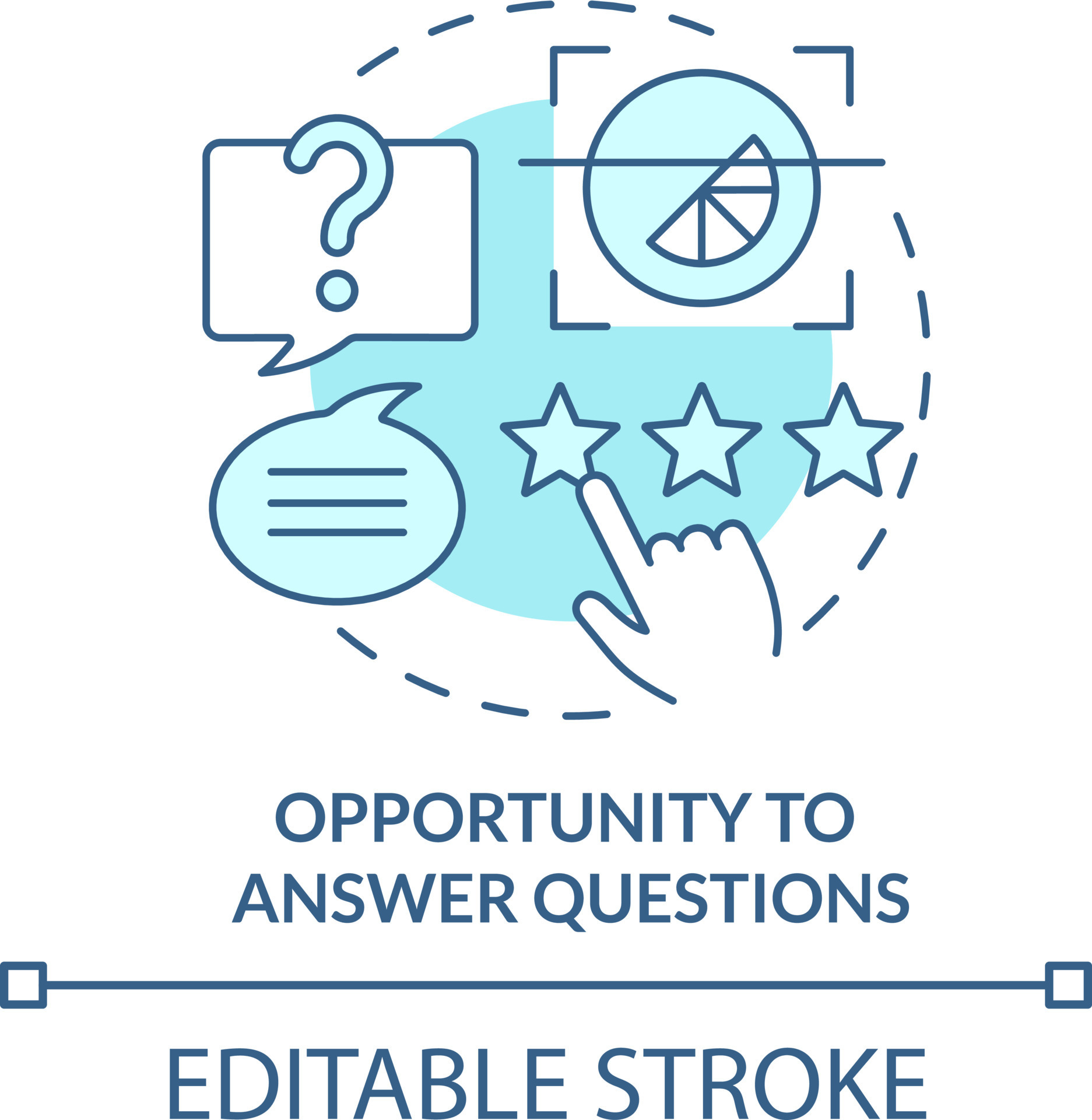Opportunity to answer questions turquoise concept icon. Benefit of ... Opportunity to answer questions turquoise concept icon. Benefit of ...