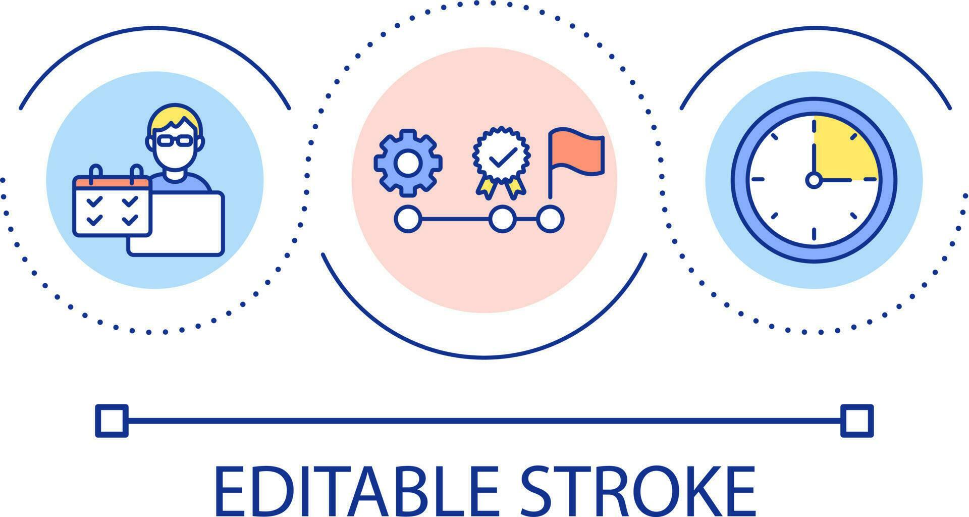 Scheduling and planning loop concept icon. Working hours. Regular ...