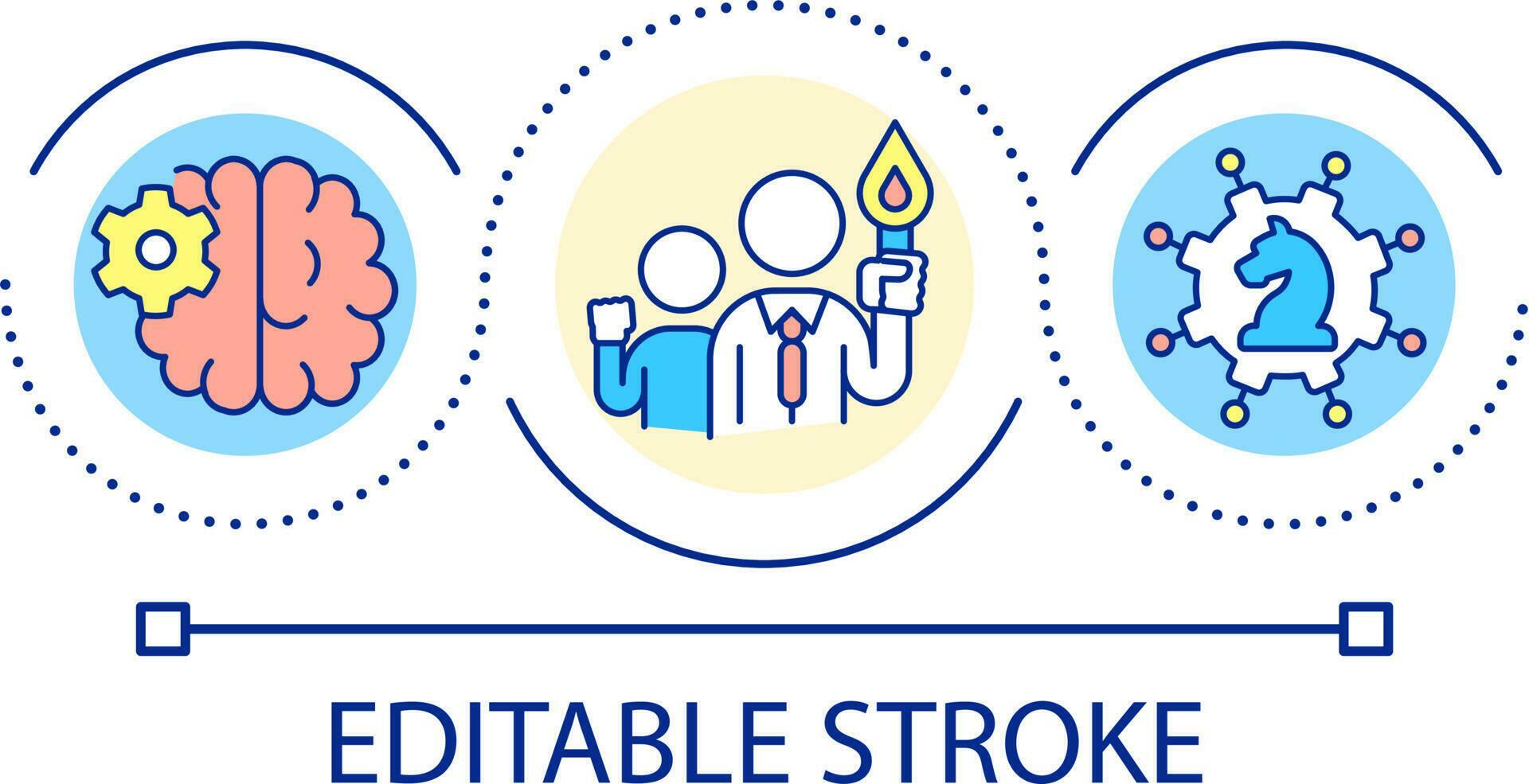 Leader mindset loop concept icon. Lead and motivate. Boss mindset ...