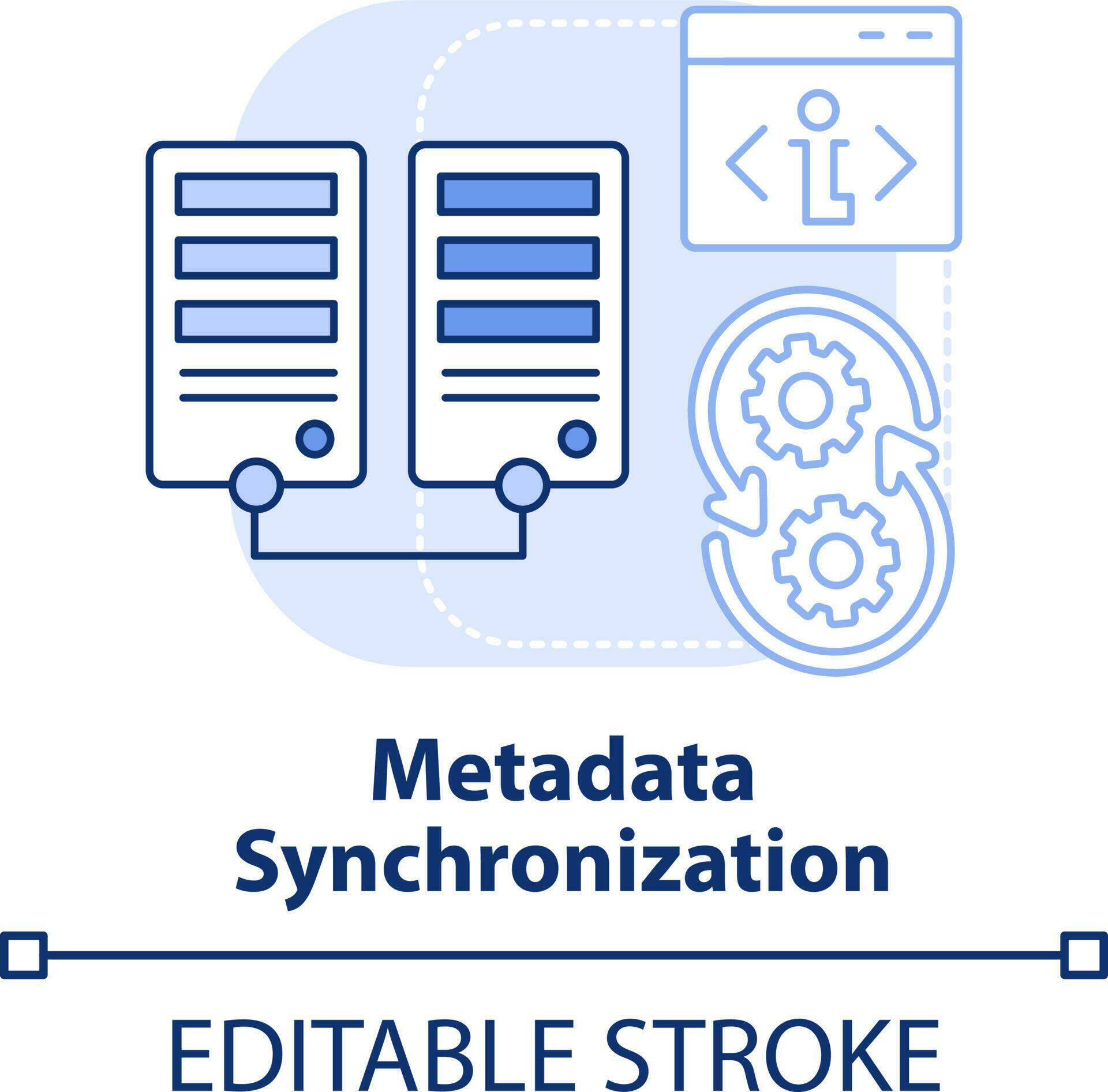 Metadata Synchronization Light Blue Concept Icon Directory Service Abstract Idea Thin Line