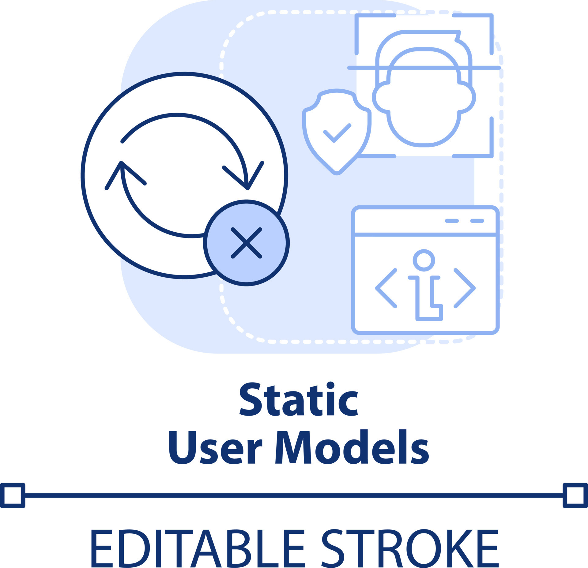 Static User Models Light Blue Concept Icon Interaction Abstract Idea