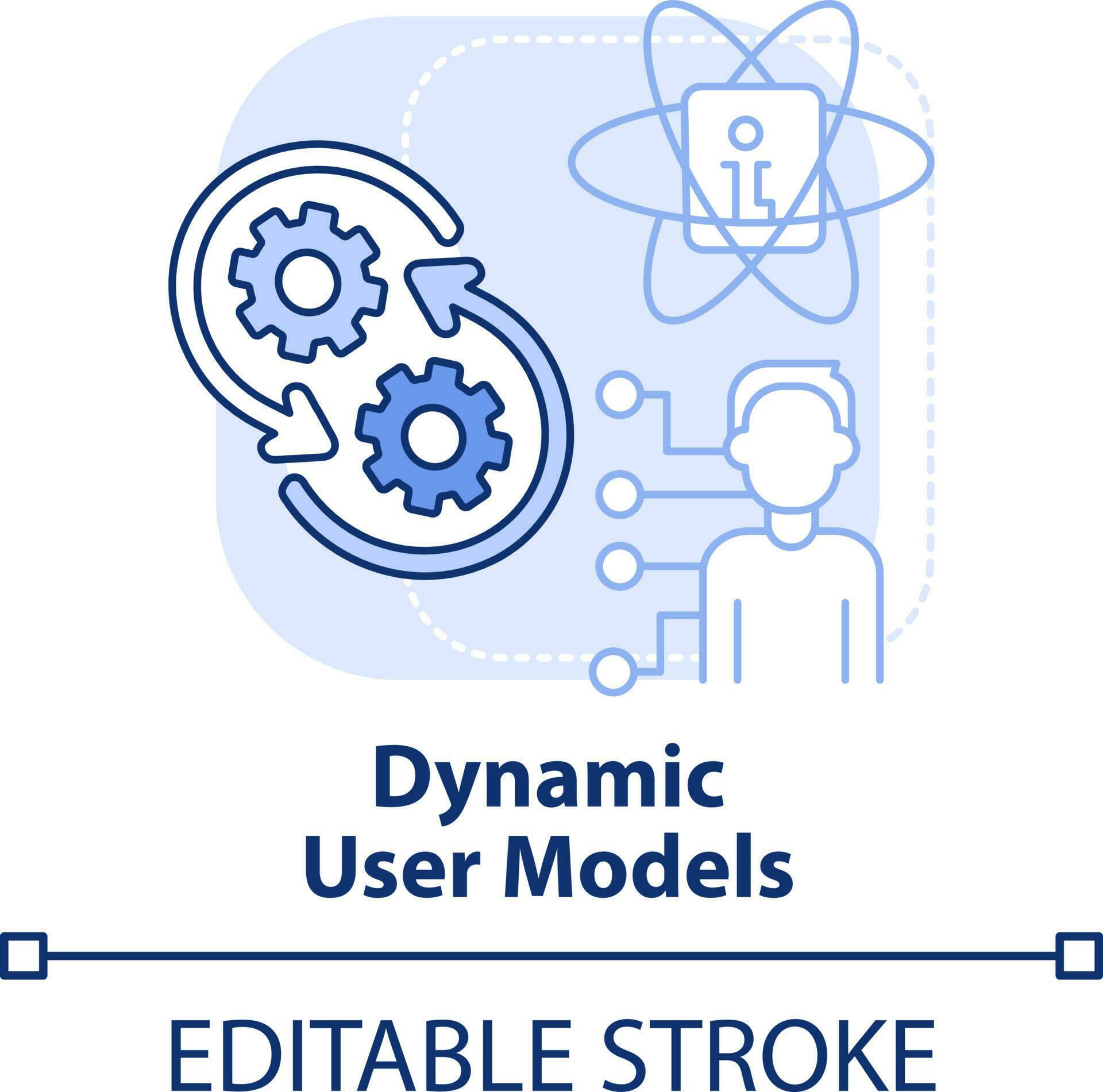 Dynamic User Models Light Blue Concept Icon Human Computer Interaction