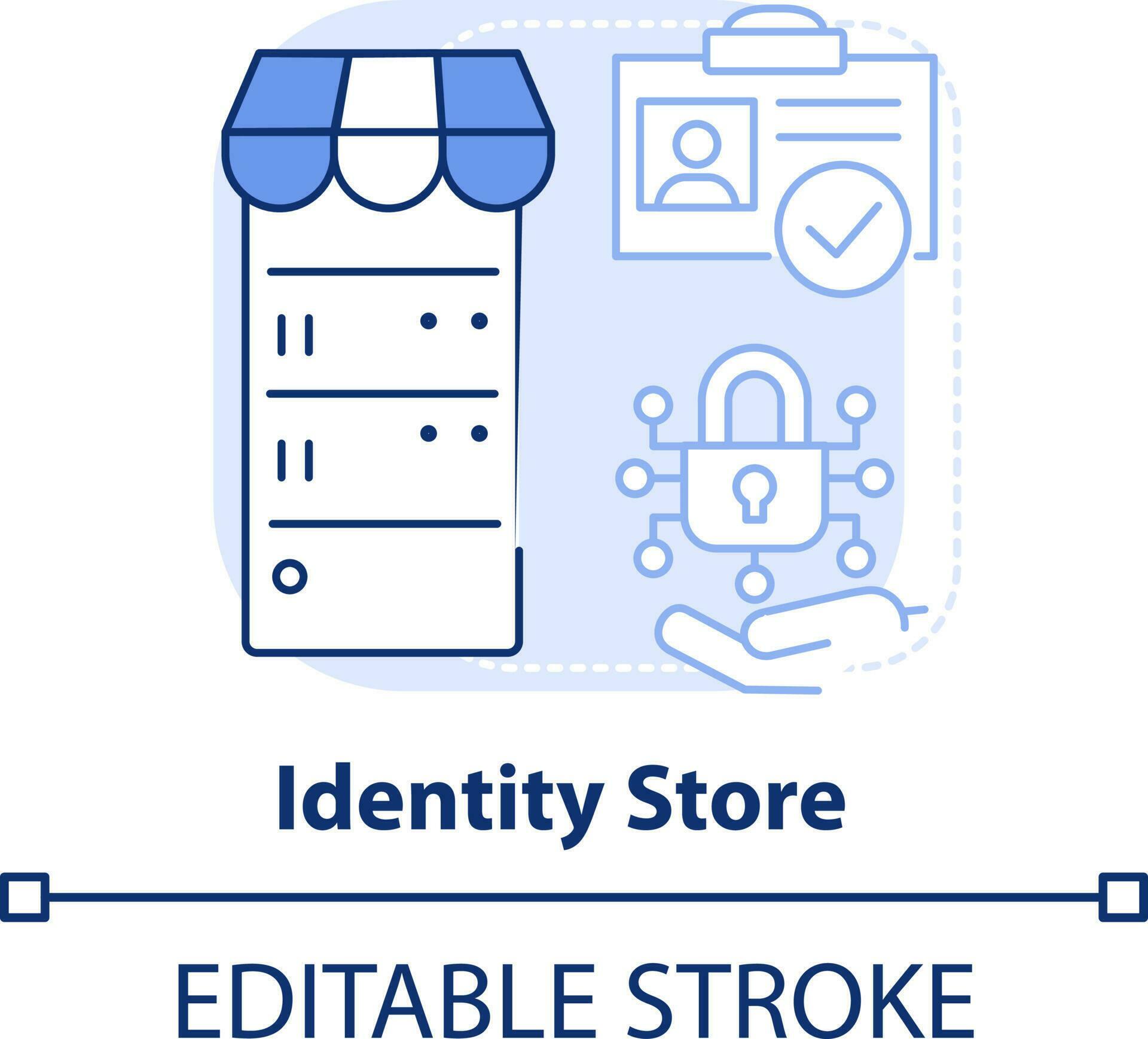 Identity Store Light Blue Concept Icon Directory Service Abstract Idea Thin Line Illustration