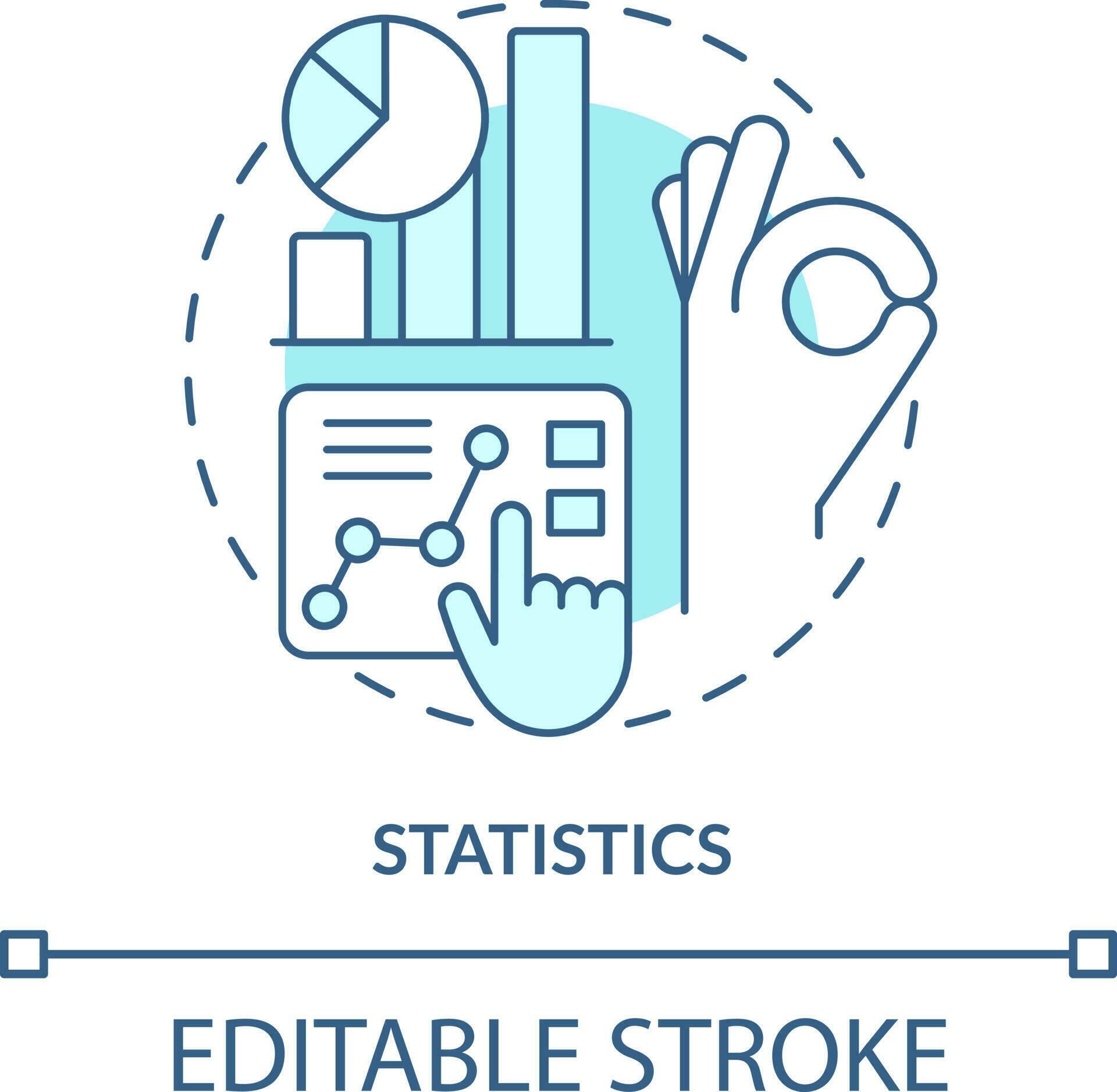 Statistics Turquoise Concept Icon Interesting Skill To Learn Abstract Idea Thin Line