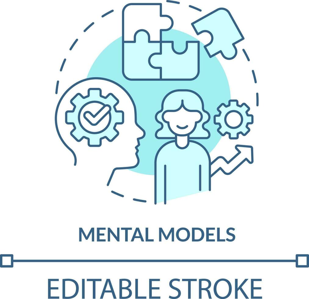 Mental Models Turquoise Concept Icon Basic Life Skill Abstract Idea Thin Line Illustration