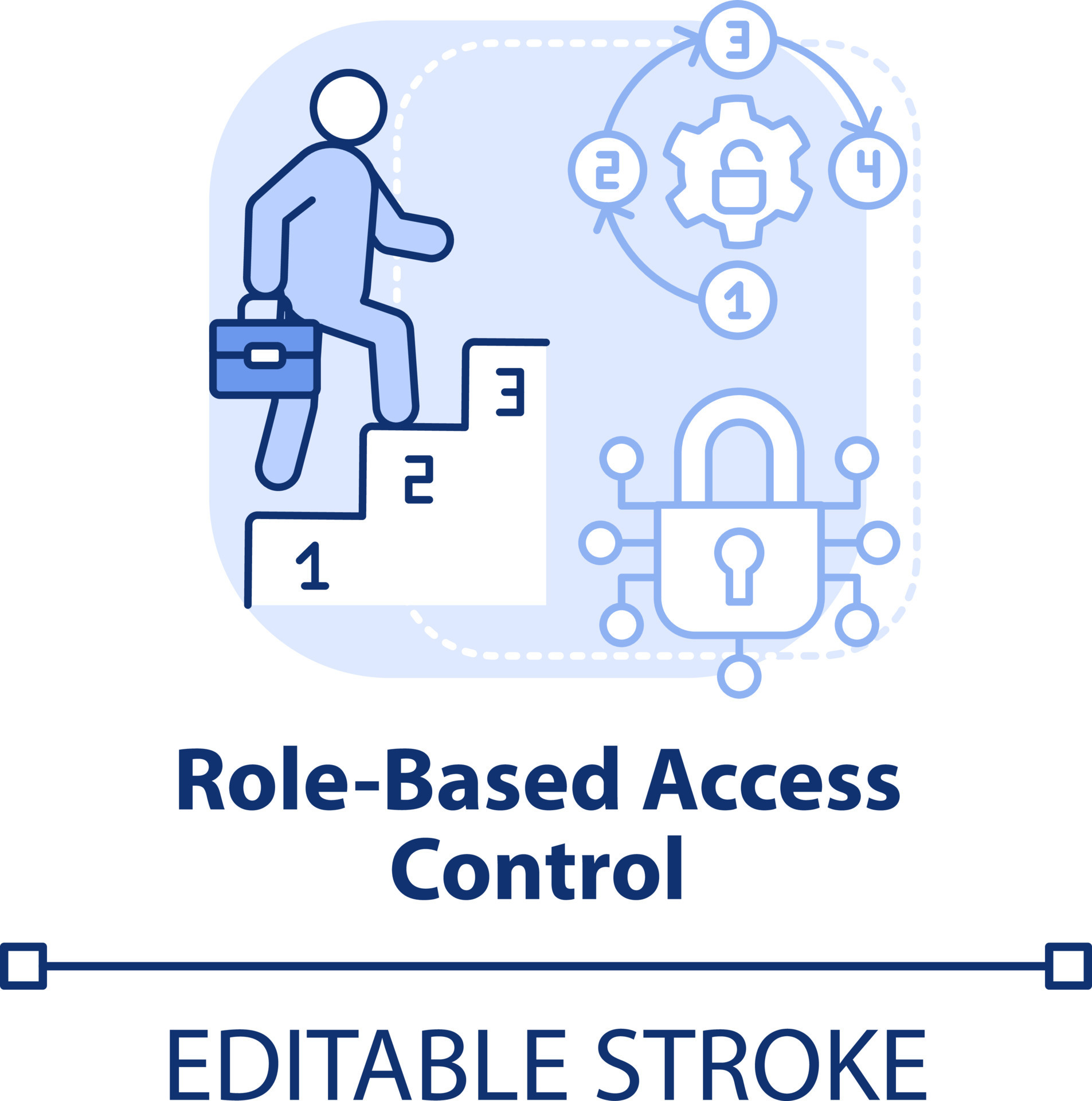 Role-based access control light blue concept icon. Security management ...