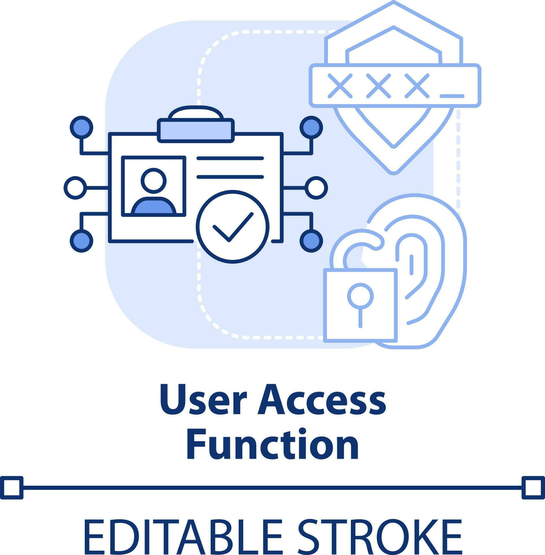 User access function light blue concept icon. Identity management ...