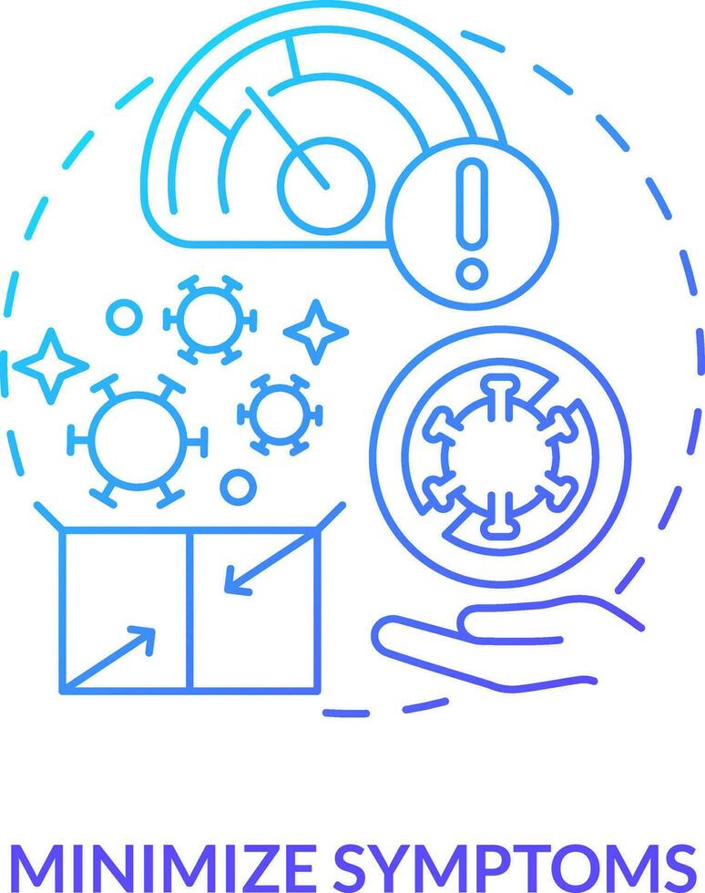 Minimize Symptoms Blue Gradient Concept Icon Treatment Goal Of
