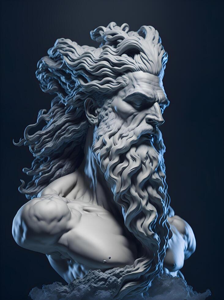 Bust of the god Zeus. Ancient Greek mythology. Antique sculpture. 23789929 Stock Photo at Vecteezy