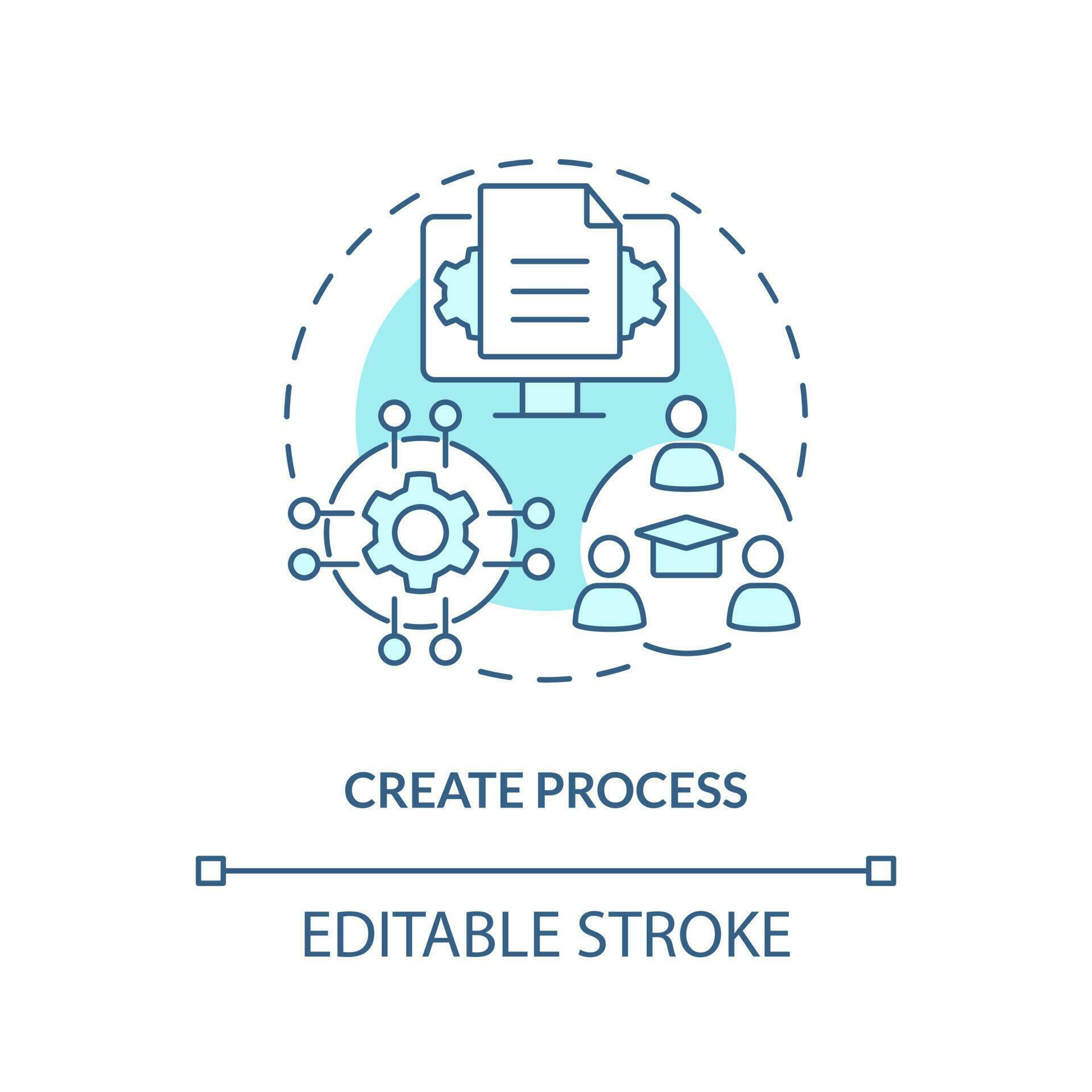 Create Process Turquoise Concept Icon Work Instructions Standardized