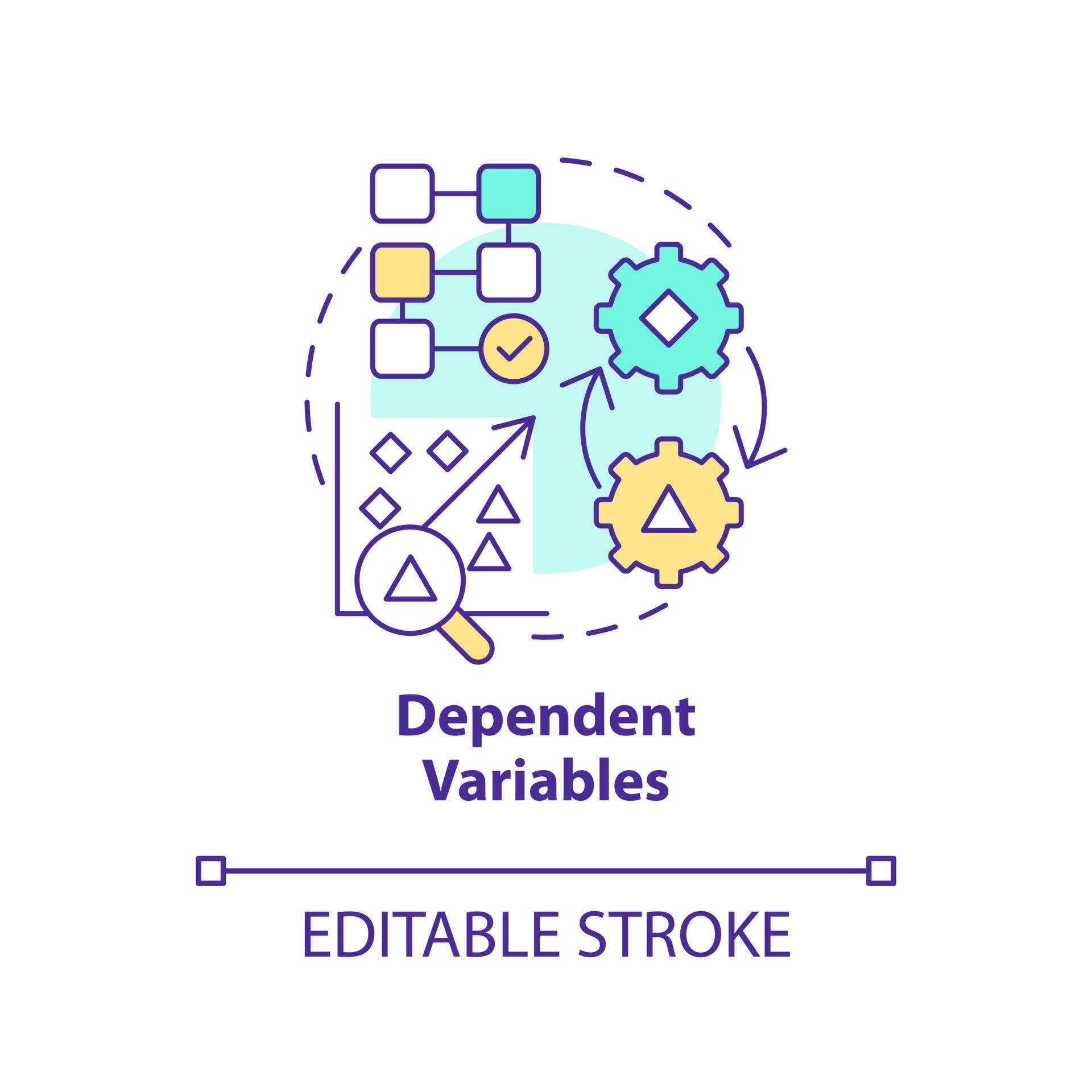 Dependent variables concept icon. Causal research changeable and ...