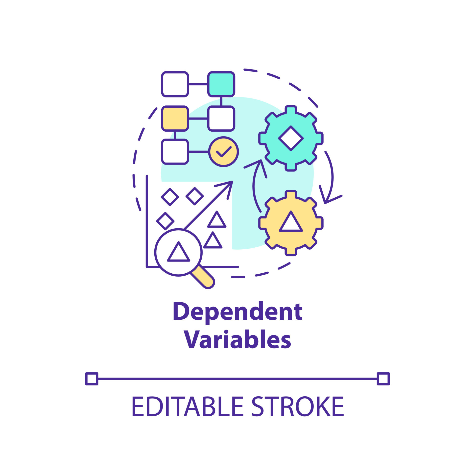 Dependent variables concept icon. Causal research changeable and ...