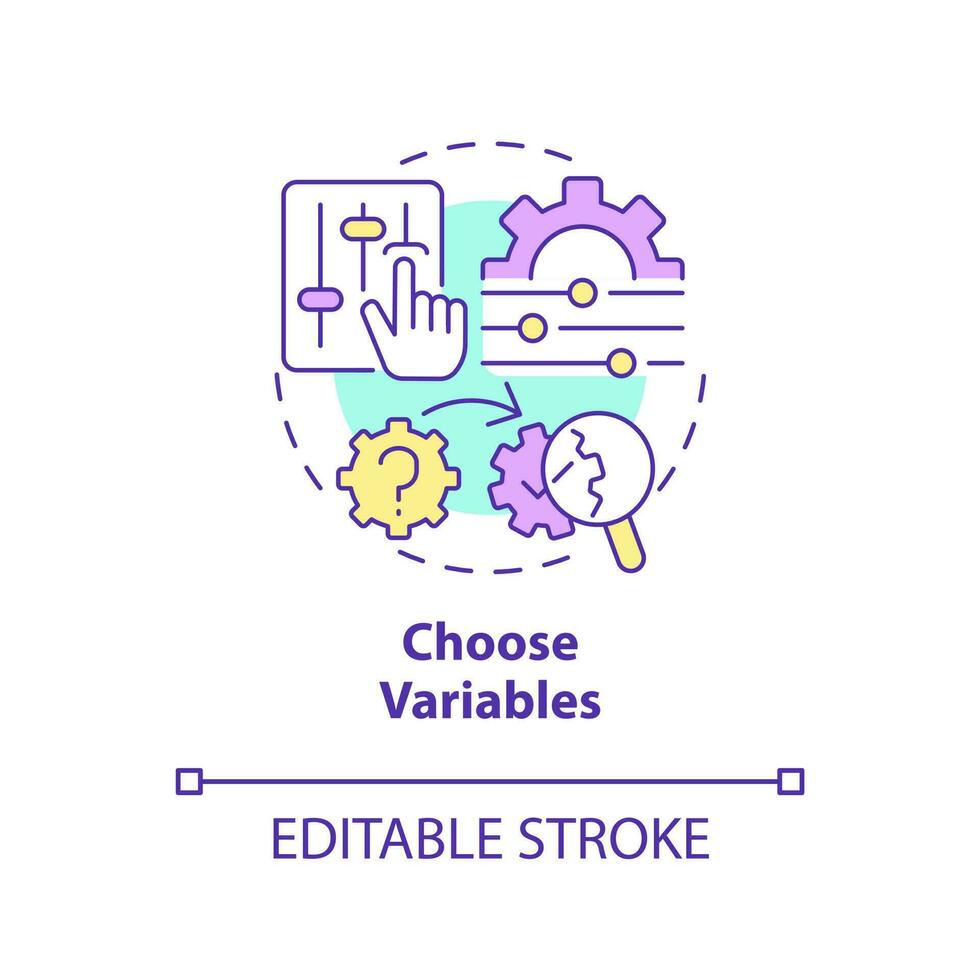 Choose variables concept icon. Test business. How to conduct causal ...
