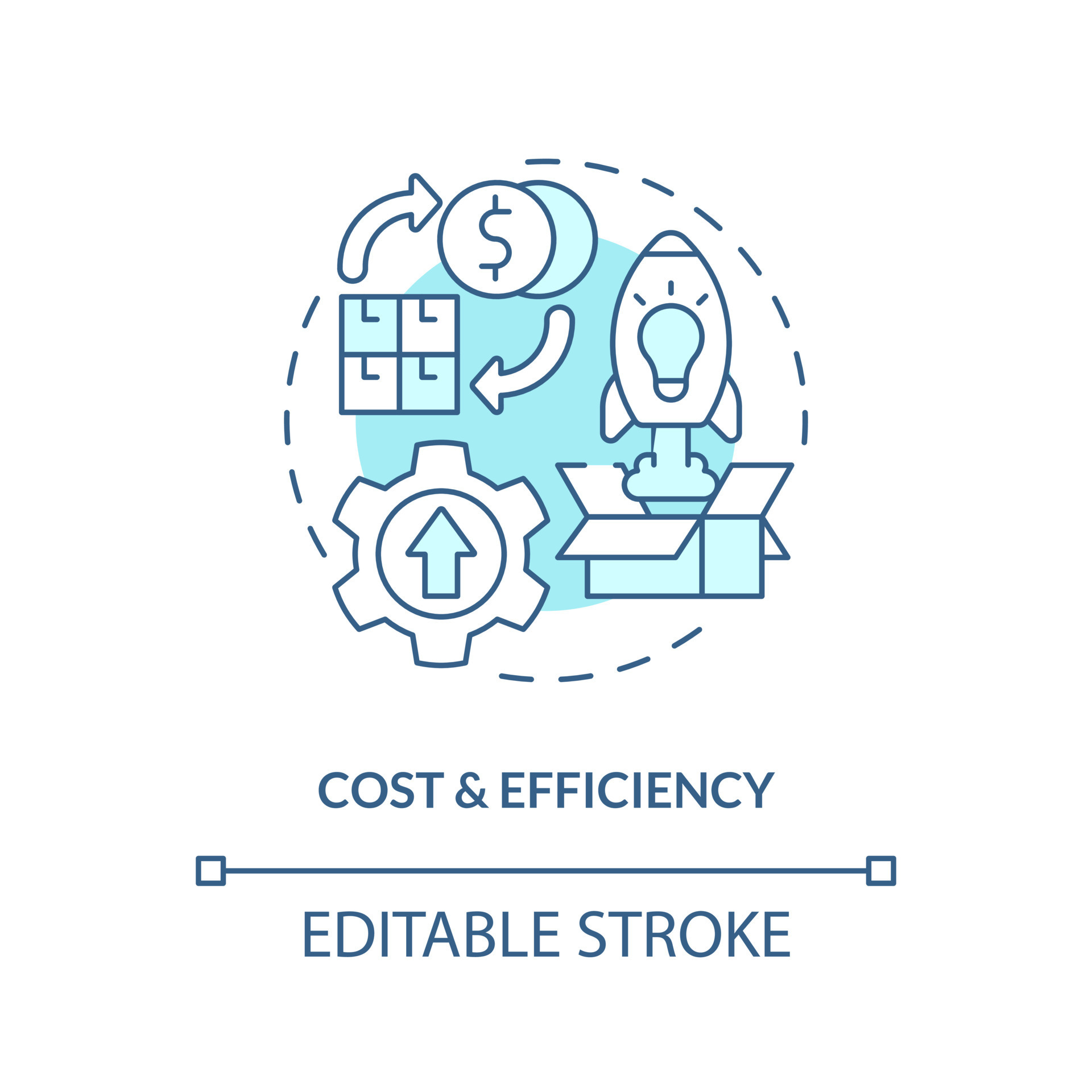 Cost and efficiency turquoise concept icon. SMED benefit. Quick ... Cost and efficiency turquoise concept icon. SMED benefit. Quick ...