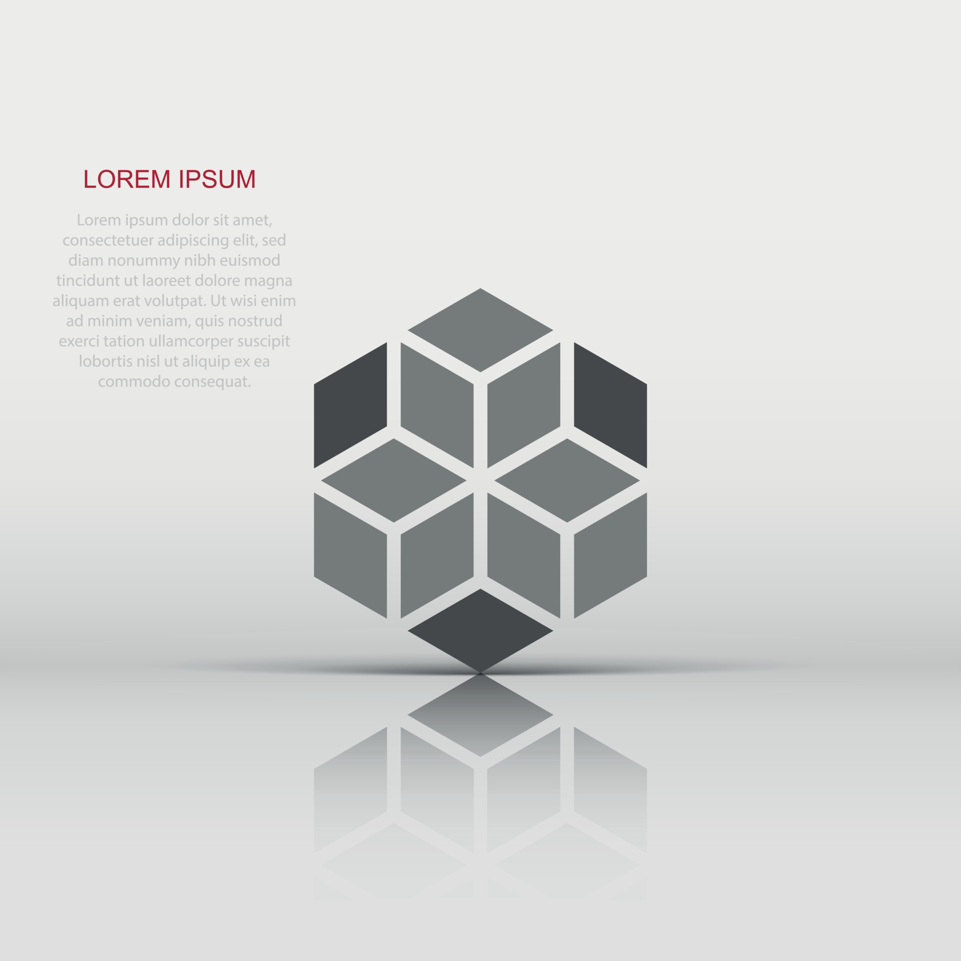 Blockchain Technology Vector Icon In Flat Style Cryptography Cube