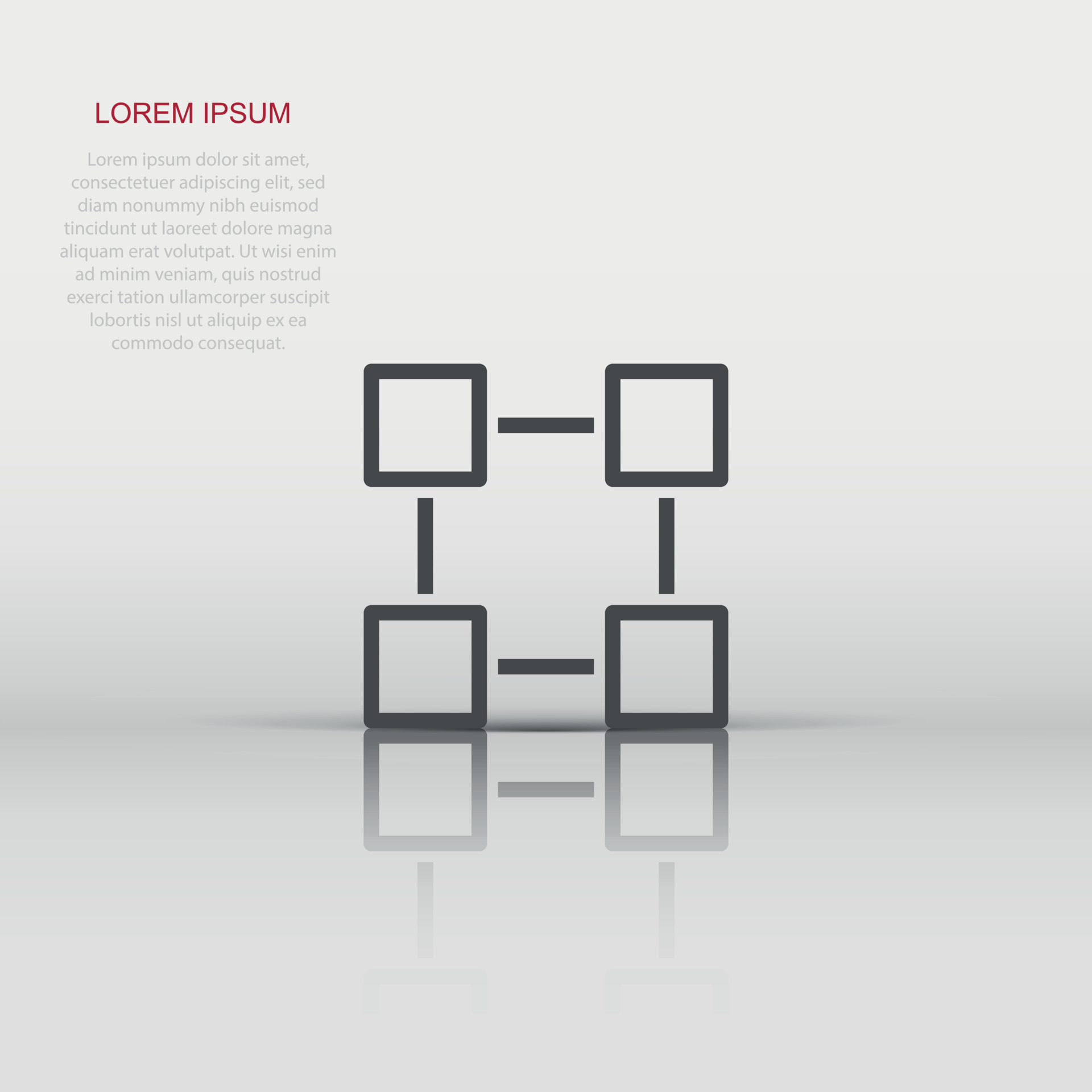 Blockchain Technology Vector Icon In Flat Style Cryptography Cube Block Illustration