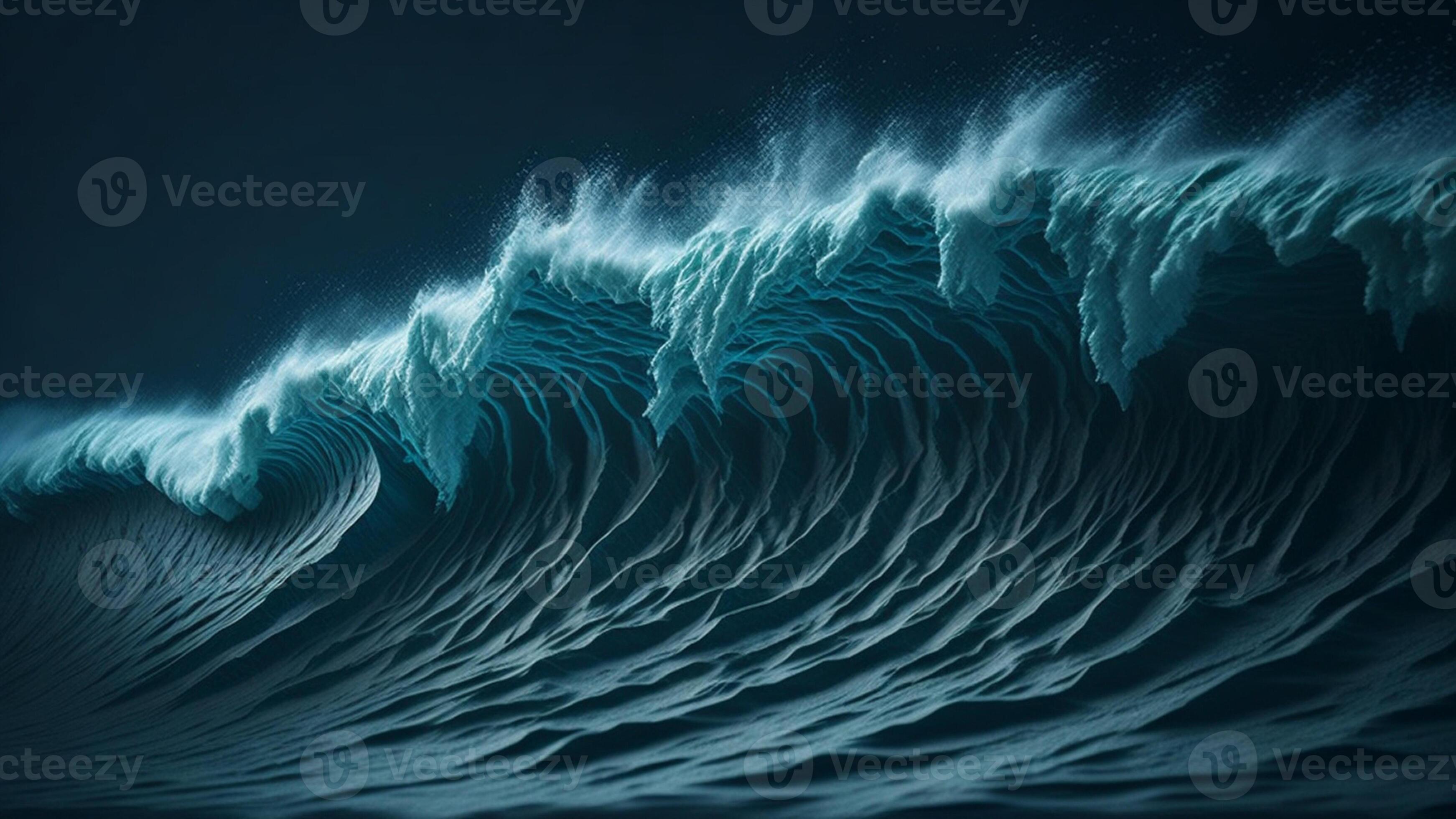 High tsunami wave in open sea 23790578 Stock Photo at Vecteezy