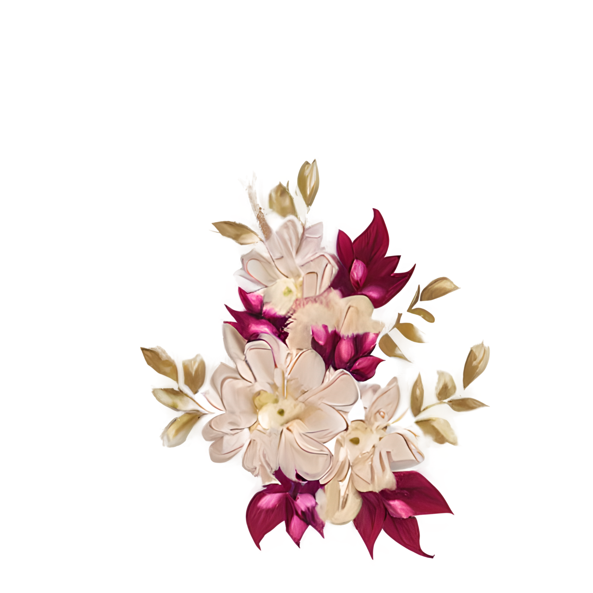 Rustic Burgundy Flowers Border