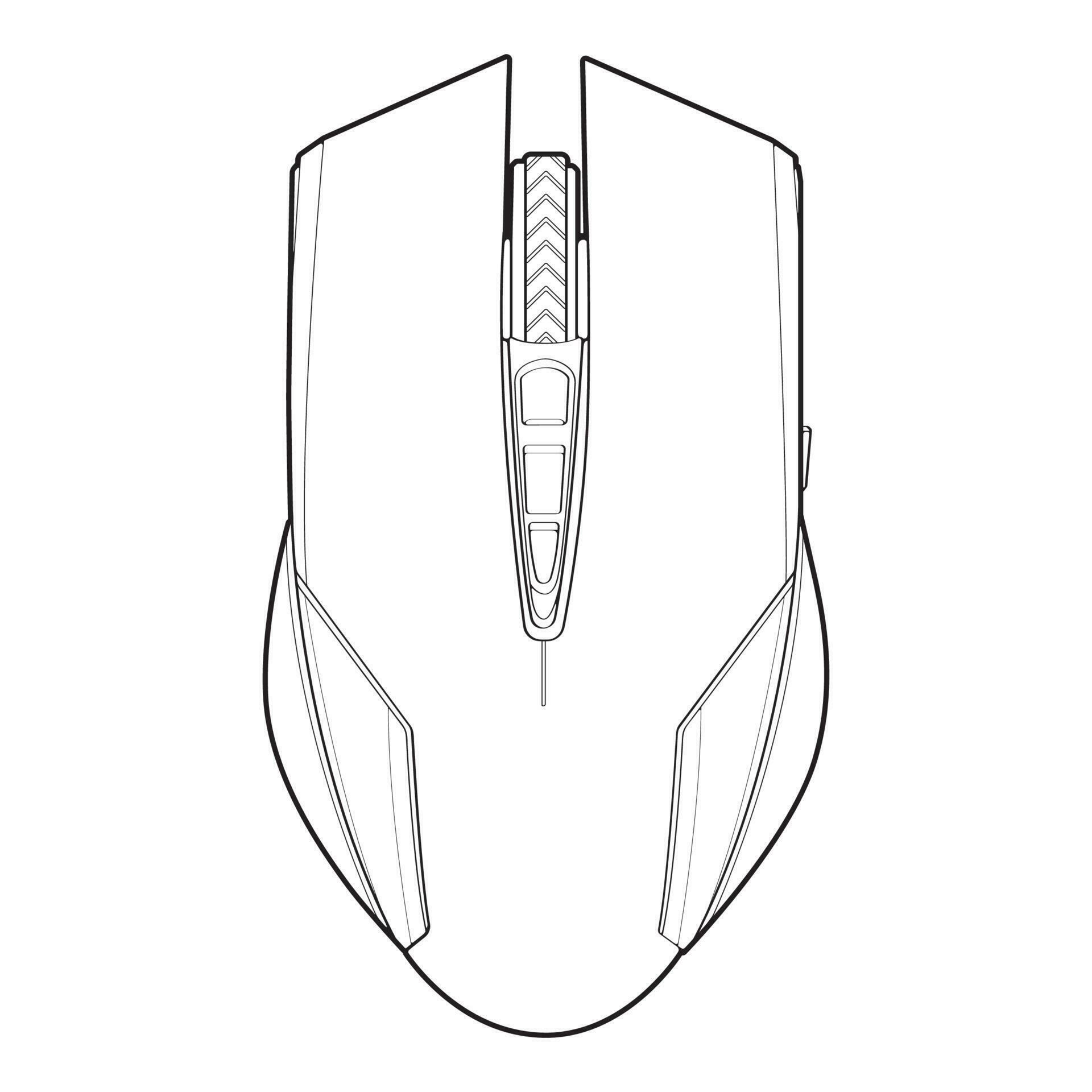 Computer mouse outline drawing vector, Computer Mouse in a sketch style ...