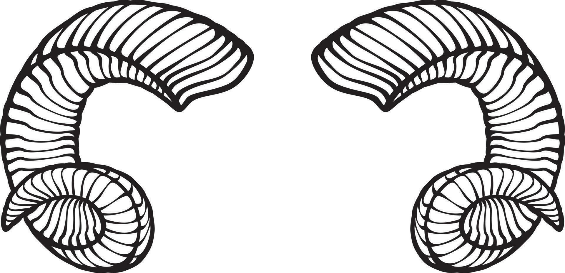 Ram Horns Black and White. Vector Illustration. 23793582 Vector Art at ... Ram Horns Black and White. Vector Illustration. 23793582 Vector Art at ...