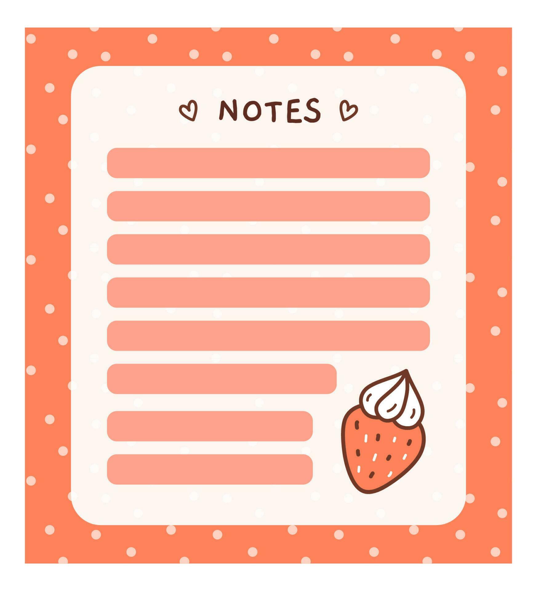 Cute To Do List Template With A Strawberry Kawaii Design Of Daily Planner Schedule Or