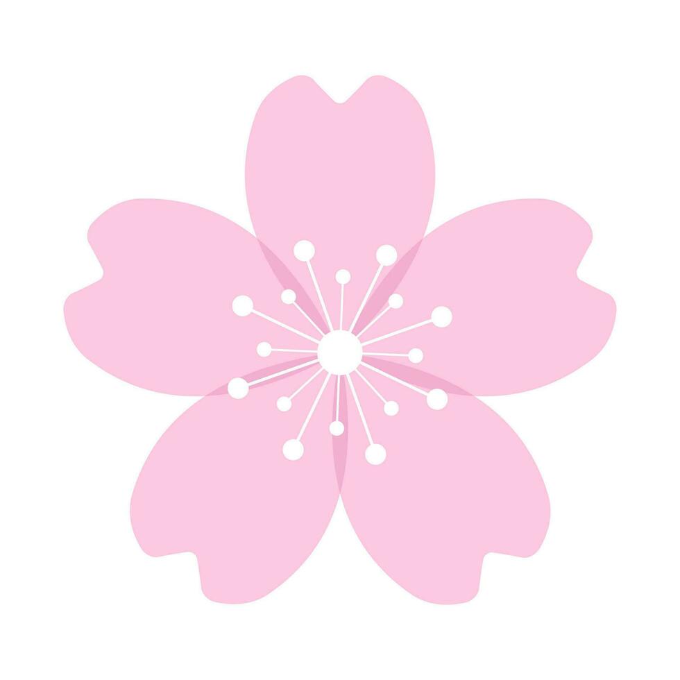 Cherry Blossom Flower Or Sakura Flat Icon Sakura Icon Pink Cherry Flower Vector Illustration