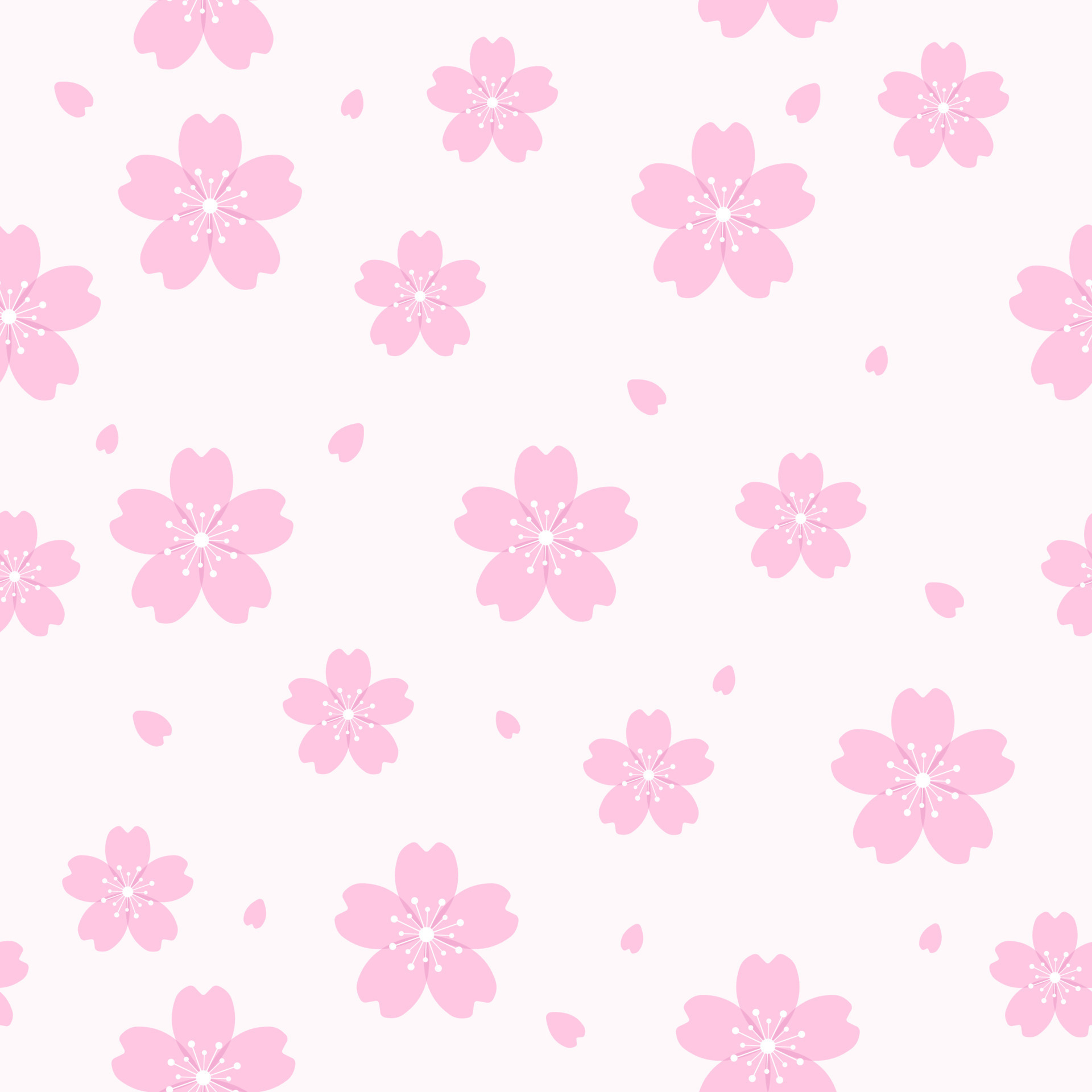 Sakura Flower Seamless Pattern Cherry Blossom Spring Flowers Floral Spring Background Vector
