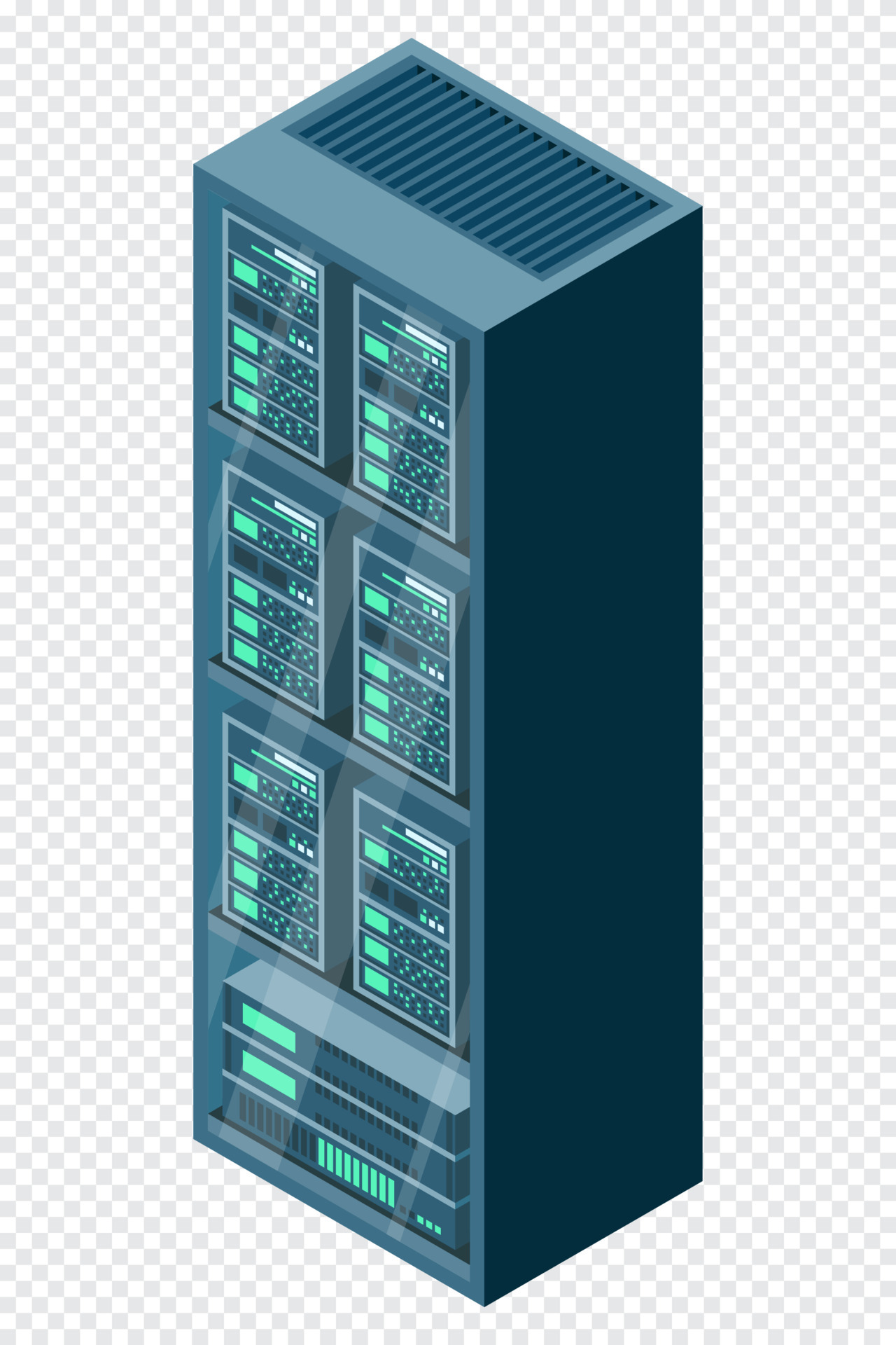 Isometric Server Network Server Room 3d Computer Equipment Storage