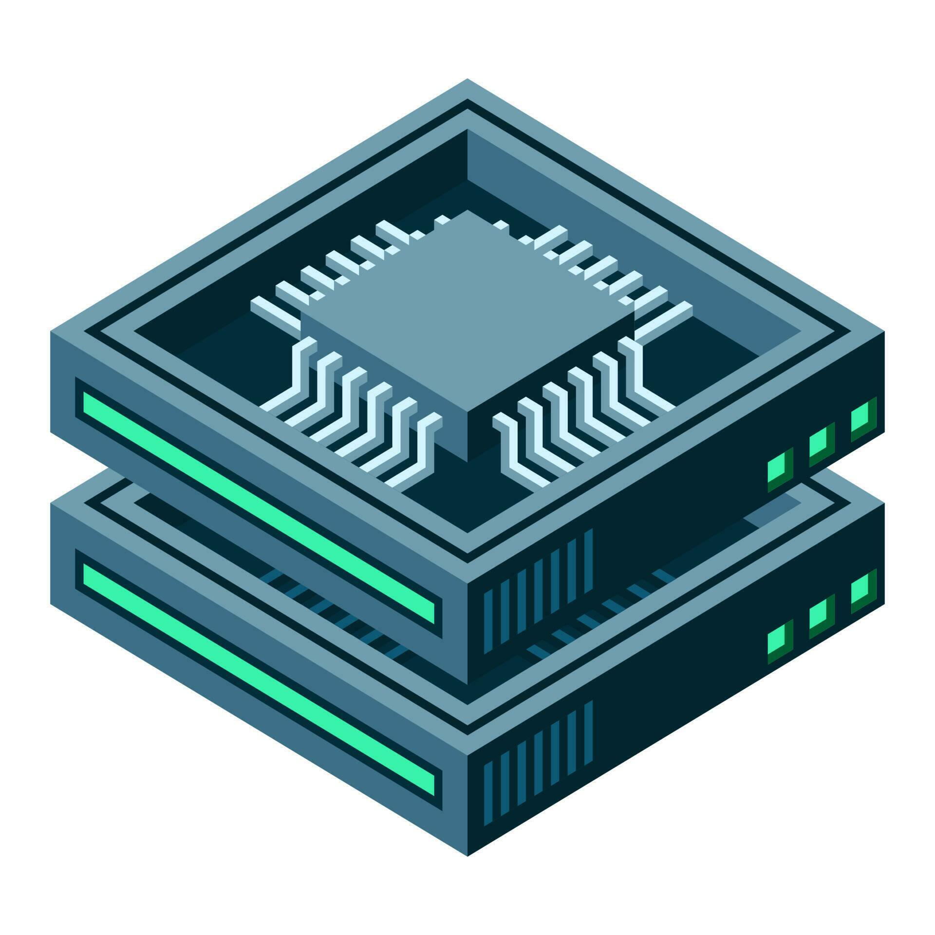Isometric Futuristic Server Isometric Database Or Data Center