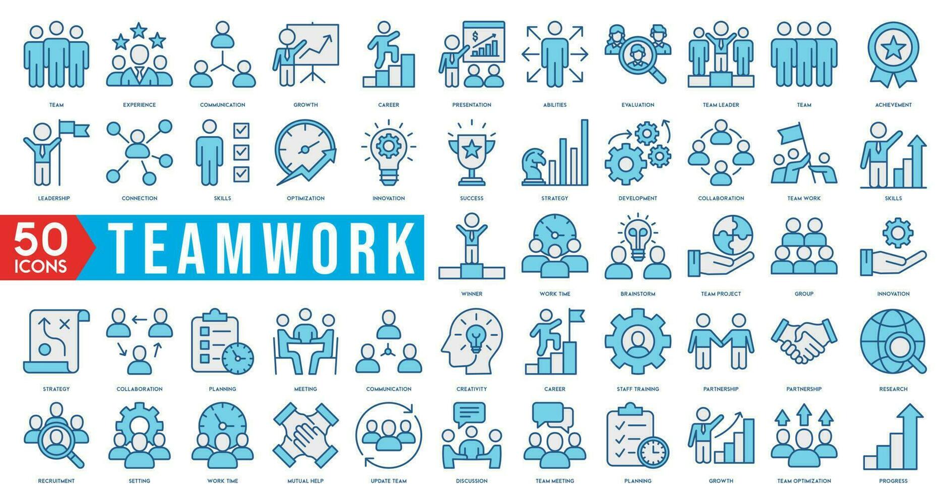 Business Teamwork Team Building Work Group And Human Resources Minimal Thin Line Web Icon Set