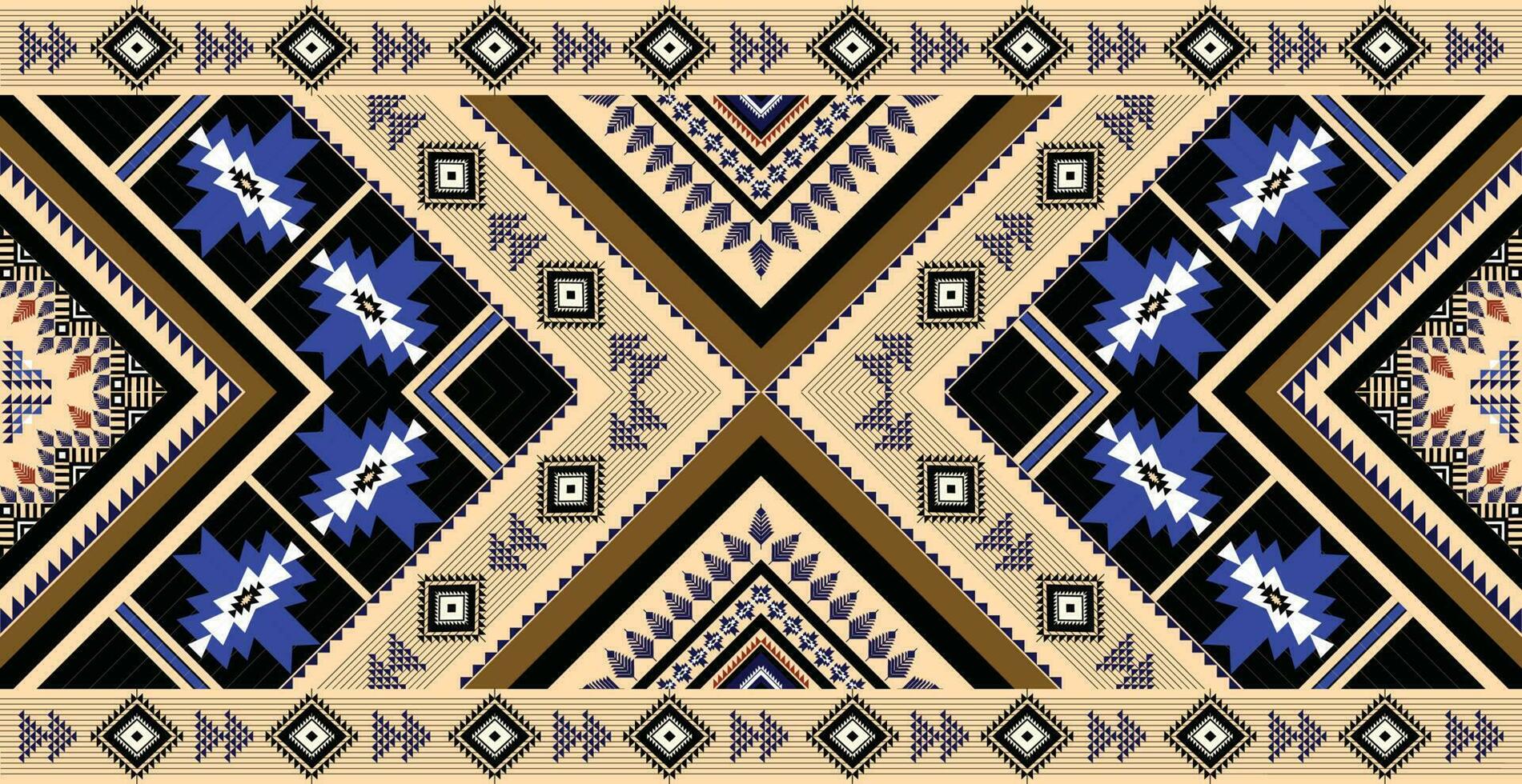 Ethnic Pattern Vector Geometric Design Of American Mexican Western Aztec Motif Striped And