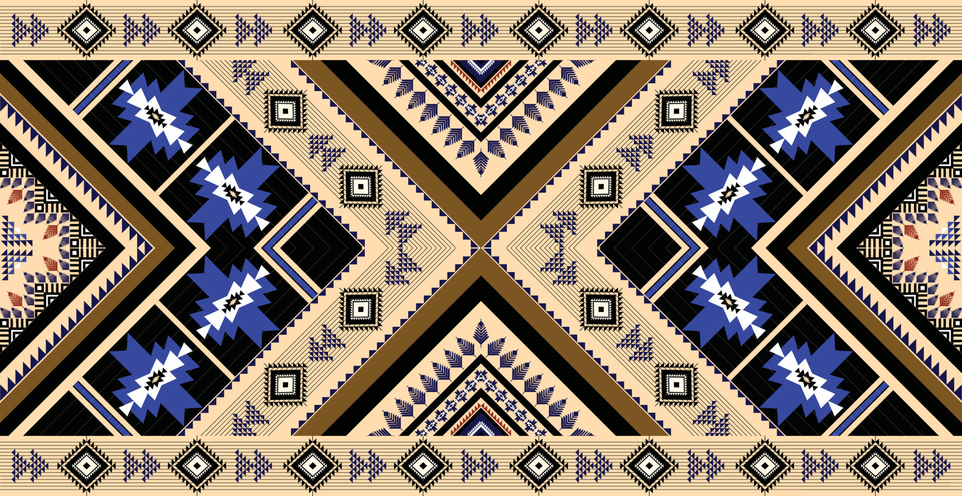 Ethnic pattern vector. Geometric design of American, Mexican, Western Aztec motif striped and ...