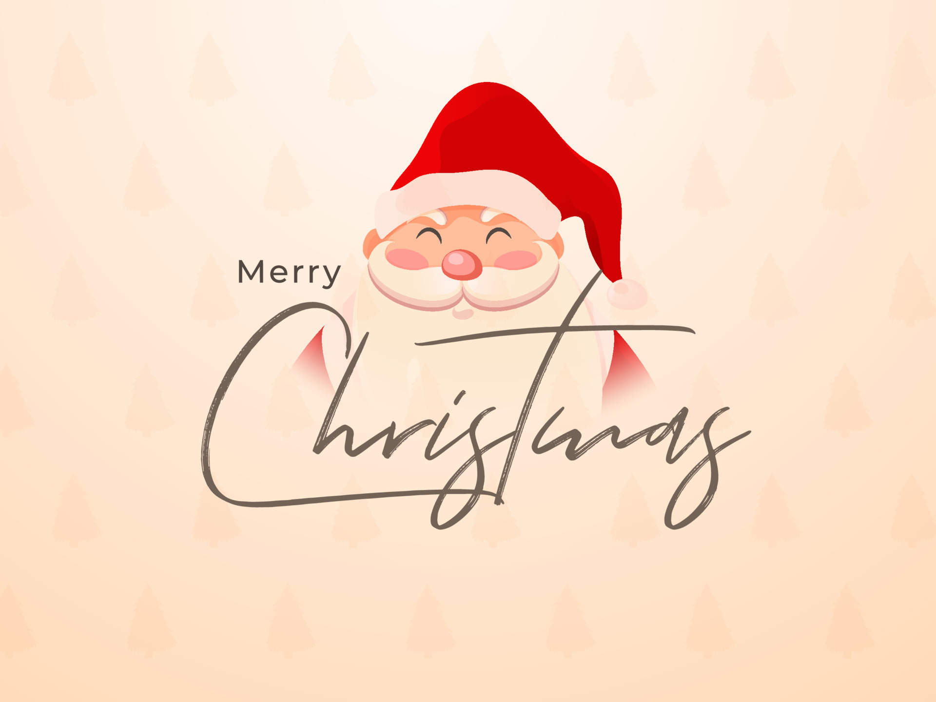 Merry Christmas greeting card design with cute santa claus illustration ...