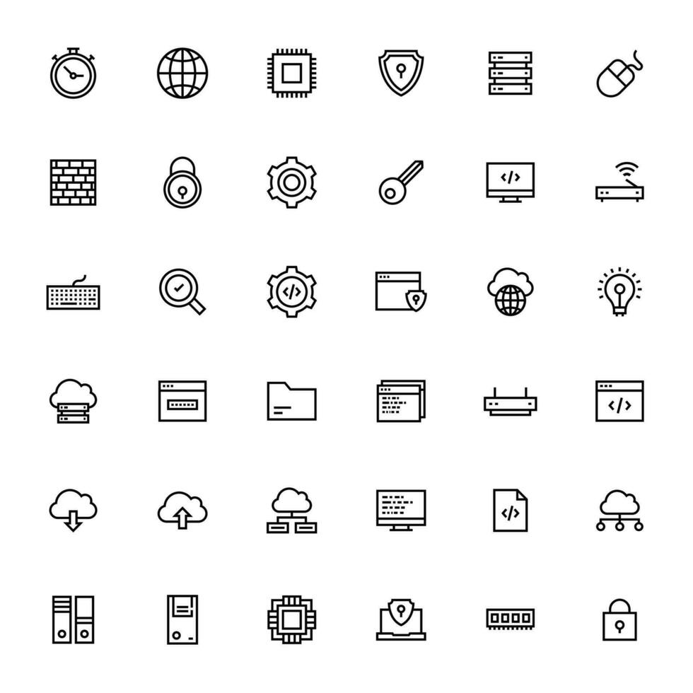 Black line art illustration of business or programing icon. 23796358 ...