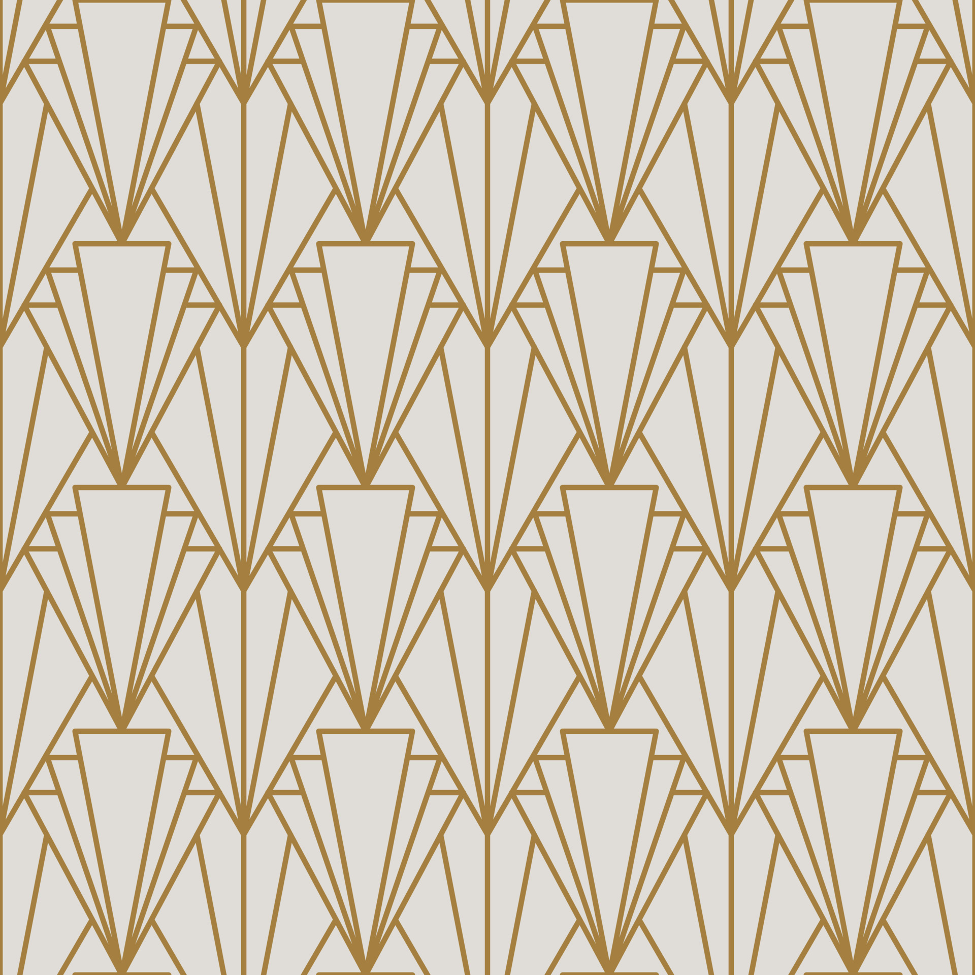Vintage Art Deco Seamless Pattern Line Art Geometric Gold Shapes Modern Ornaments Vector